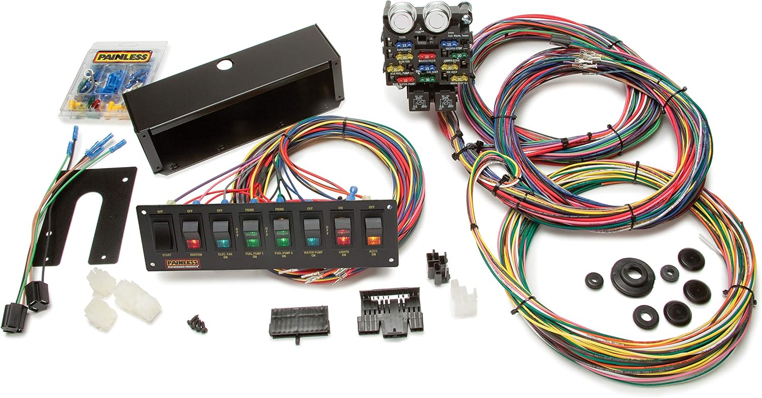 Painless 50003 12 Circuit Wiring Harness with 8-Switch Panel ...