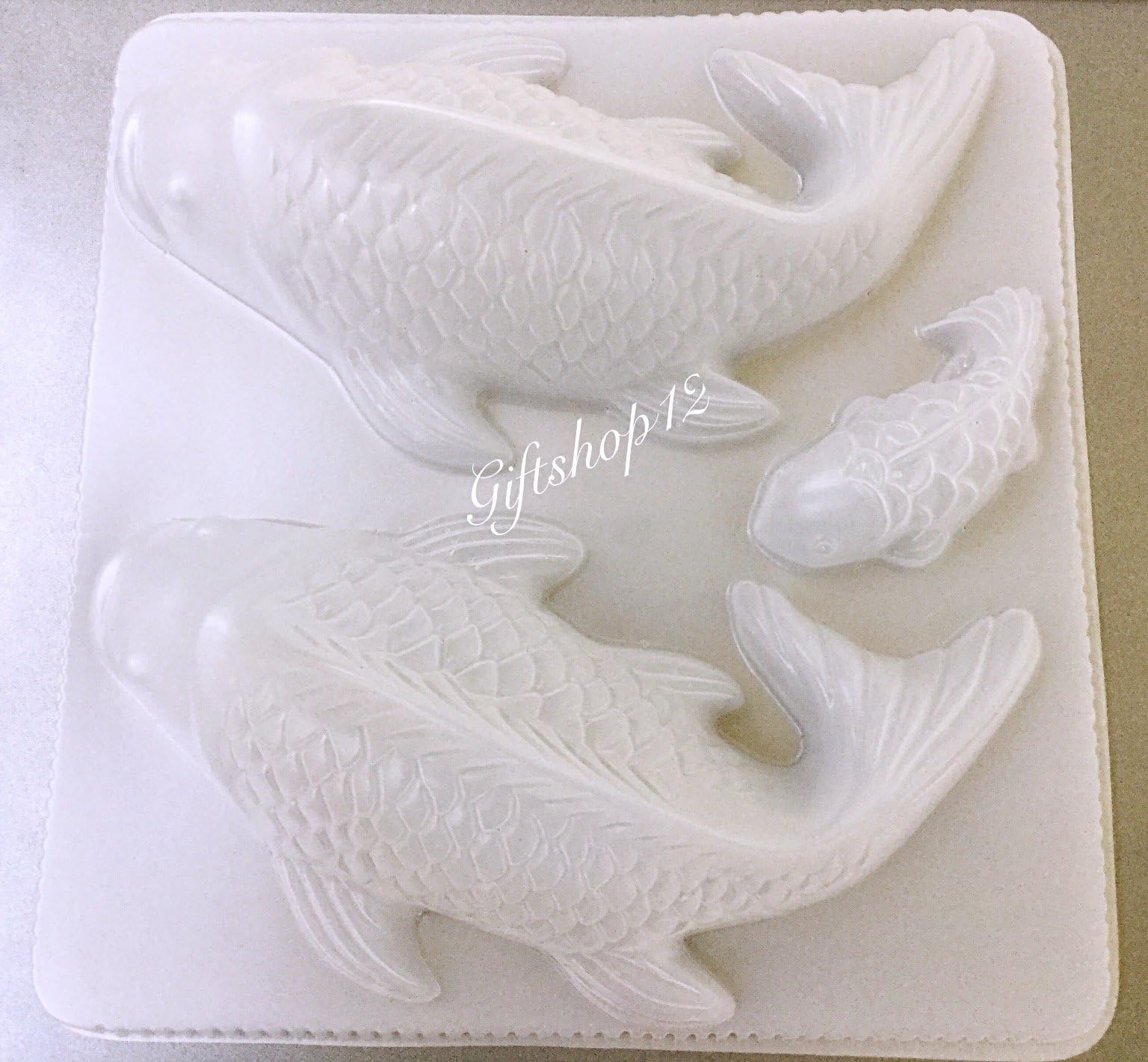 Amazon.com: Giftshop12 Plastic Koi Fish Goldfish Shaped Mold Three Fish ...