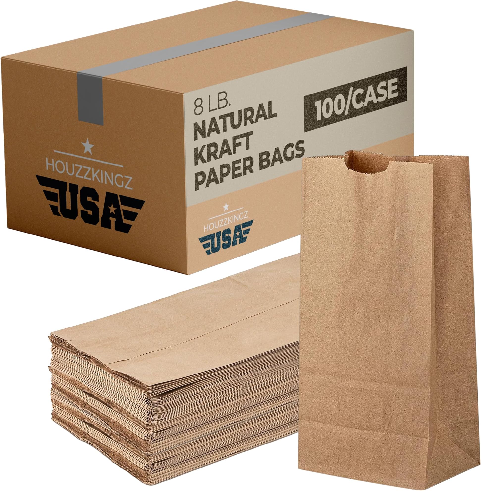 Amazon.com: 500 Pcs Brown Paper Lunch Bags 4 Lb Capacity | Bulk Disposable Brown Bags - Lunch ...
