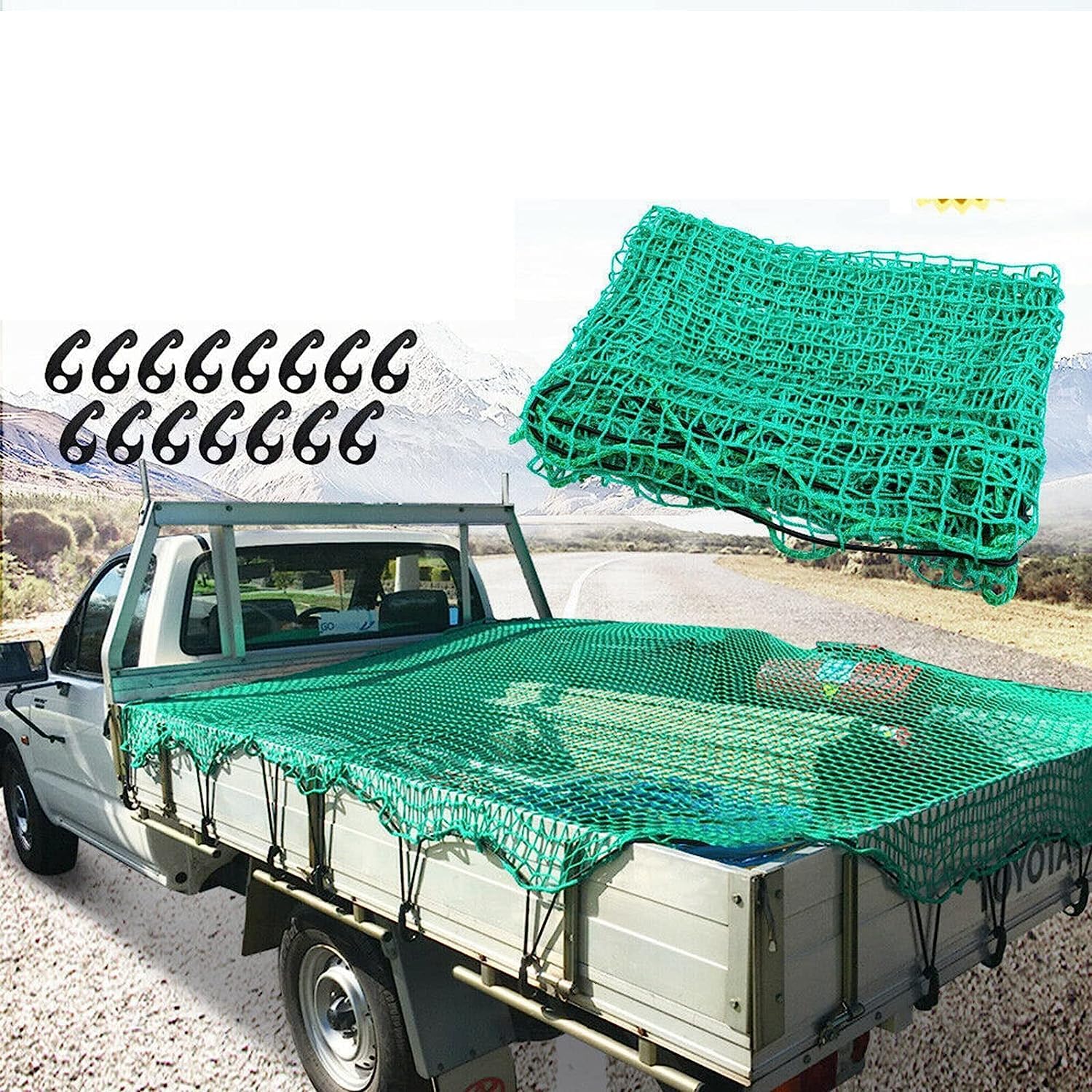Cargo Net for Pickup Truck Bed, Heavy Duty Elastic Cargo Bungee Net for ...