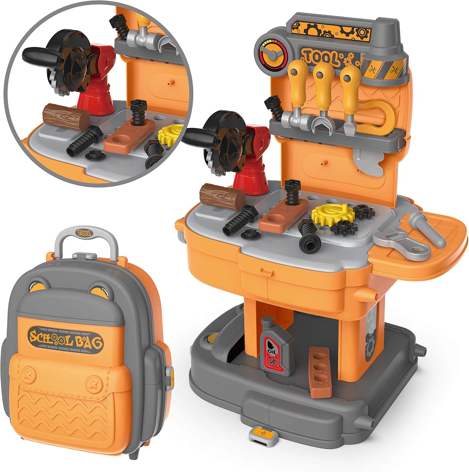 Amazon.com: JOYIN Little Tool Workbench with Portable Backpack Kids Toy ...