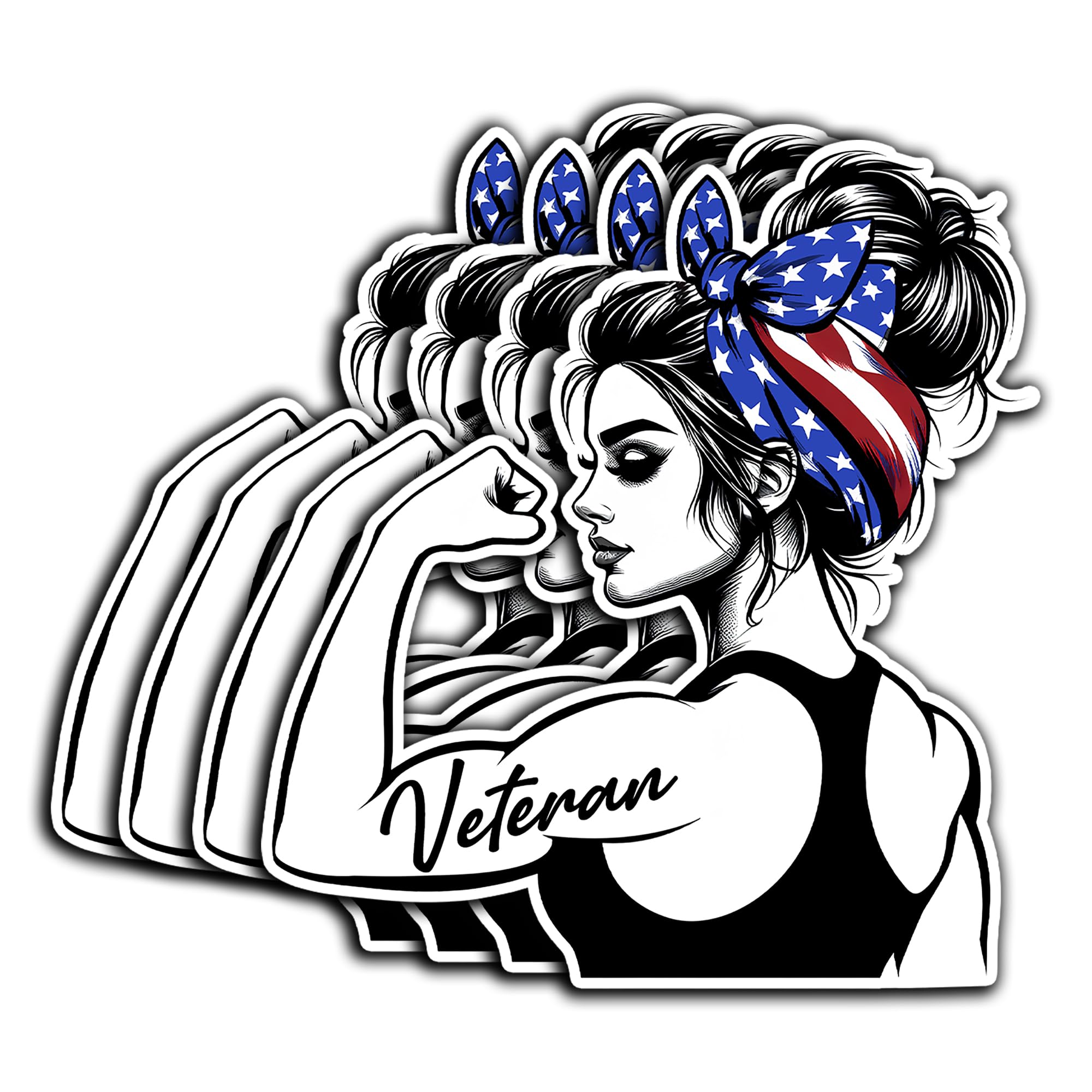Amazon.com: Pack 4PCS The Woman Veteran Stickers Army Vinyl Waterproof ...