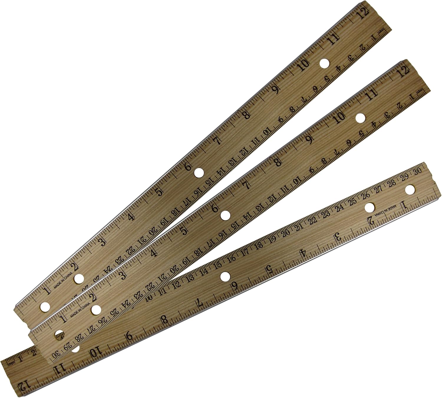 Amazon.com : Onyx and Blue 12-Inch/30 cm Wood Ruler with Metal Edge ...