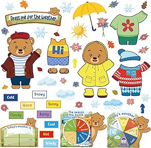 Gilprop 86 Pcs Weather Bulletin Board Set for Classroom 12 x 8 Inch ...