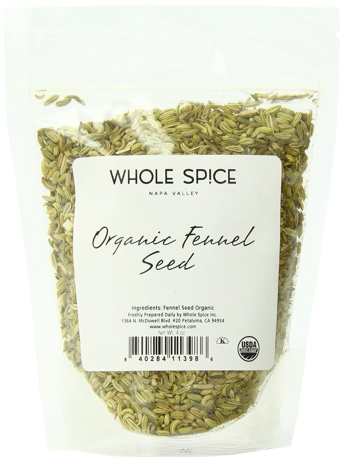 Amazon.com : Whole Spice Fennel Seed Organic, 4 Ounce : Fennel Seeds ...