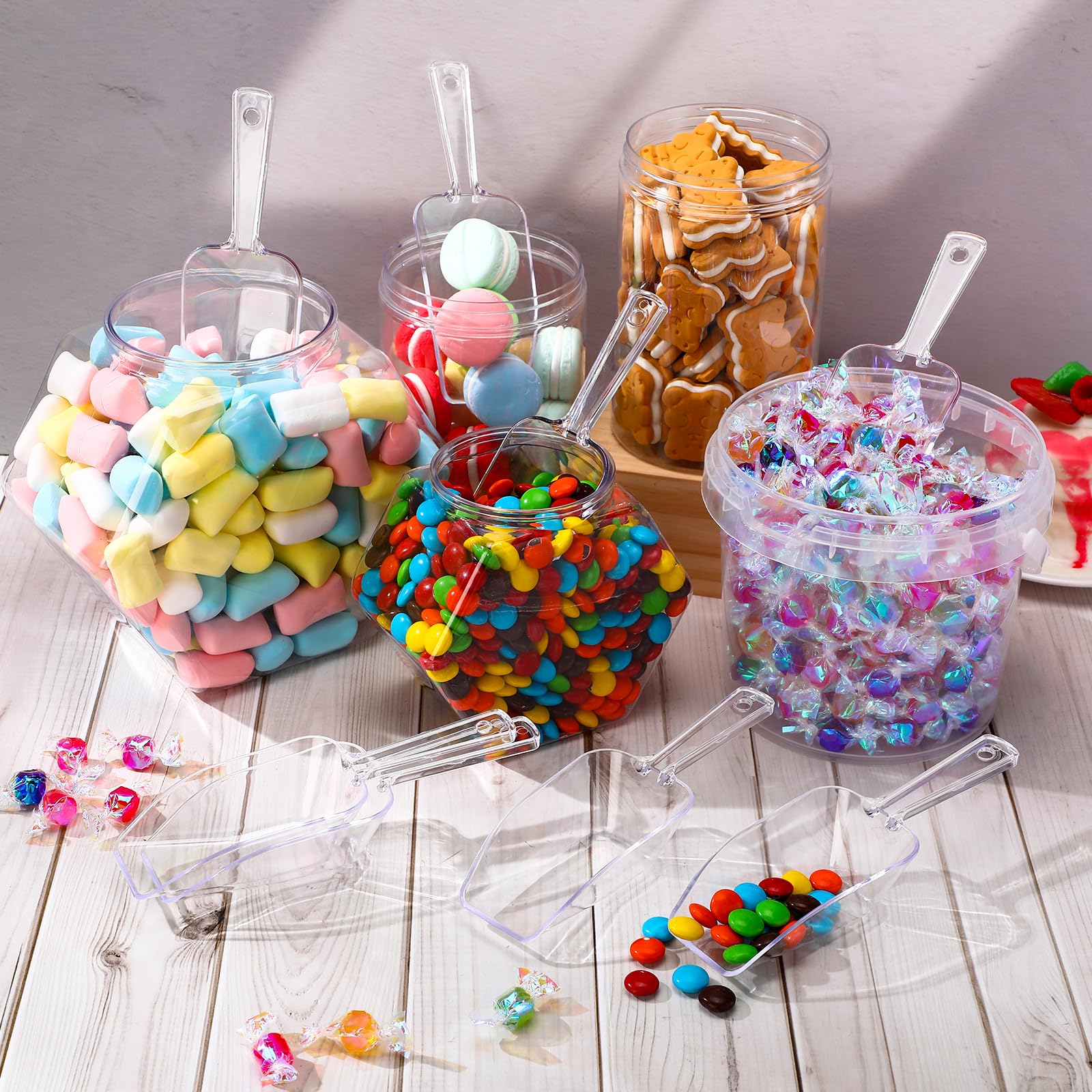 Clear Candy Buffet Scoops Multi-purpose Kitchen 18-Piece Clear Plastic ...