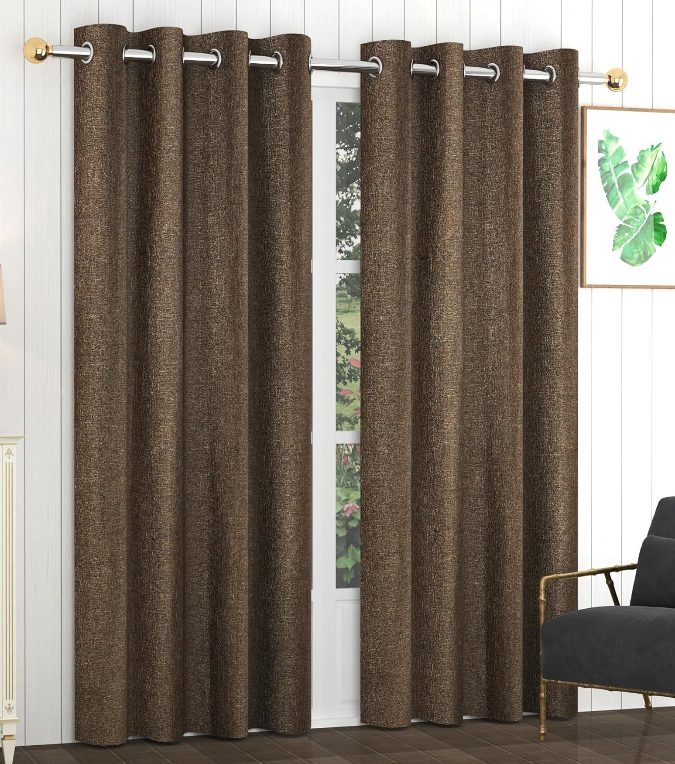 Buy FRESH FROM LOOM Jute Room Darkening Door Curtains 10 Feet Long| For ...