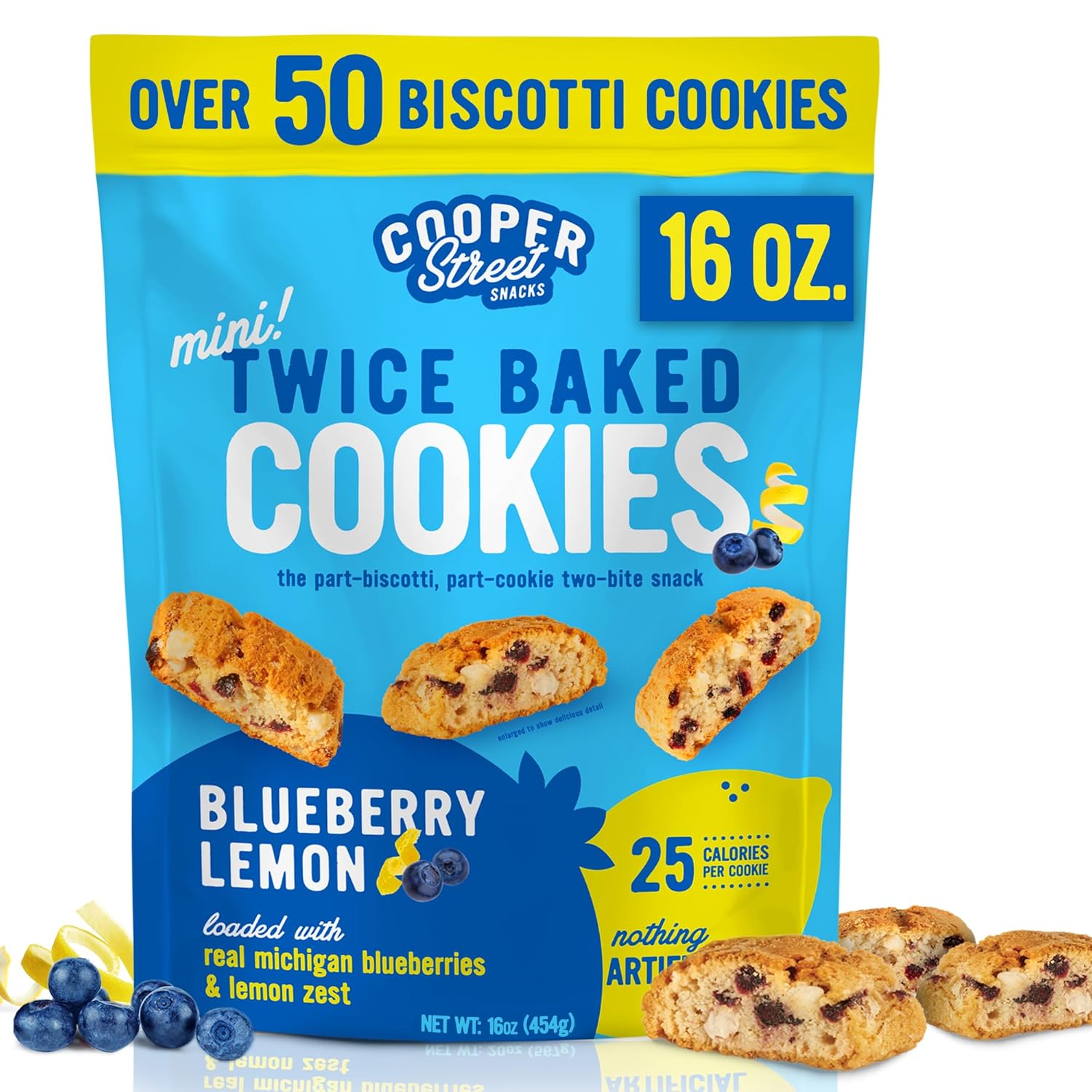 Amazon.com : Cooper Street Twice-Baked Blueberry Lemon Biscotti Cookies ...