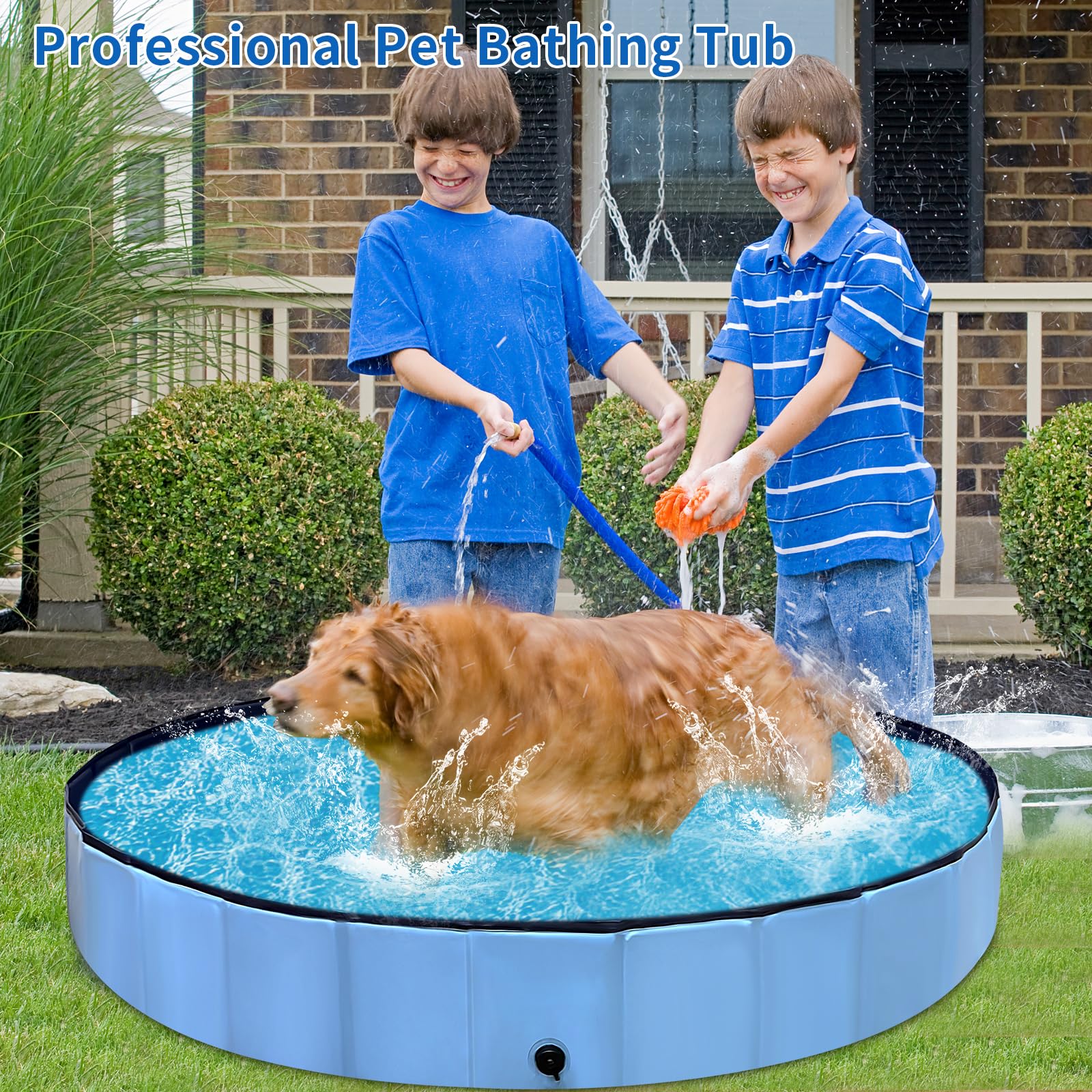 Snapklik.com : Foldable Dog Pool, Hard Plastic Kiddie Pool For Toddlers ...