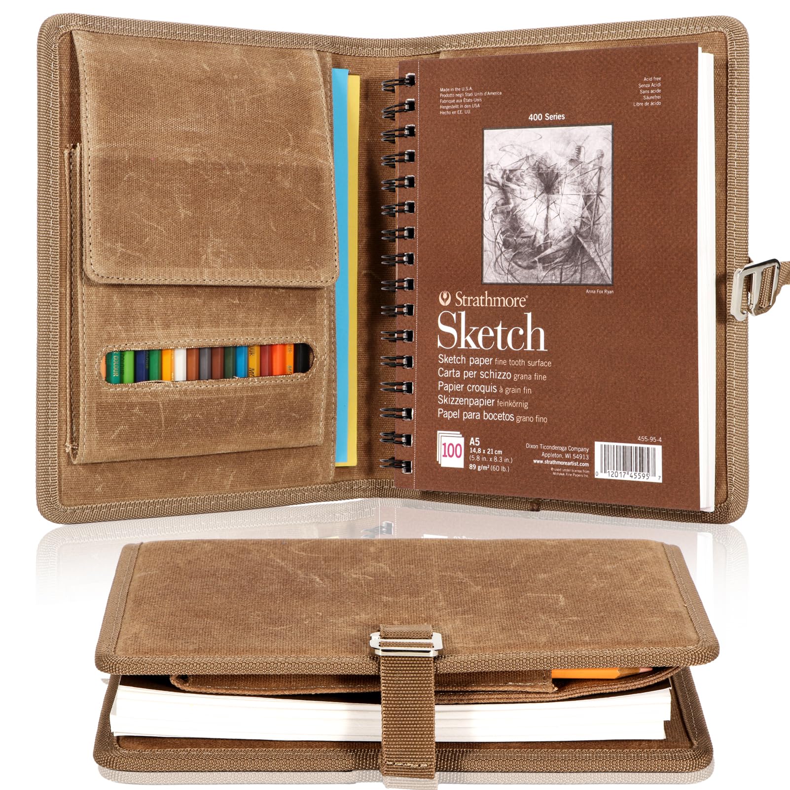 Amazon.com: Plinyvel Sketchbook Cover, with Colored Pencil case ...