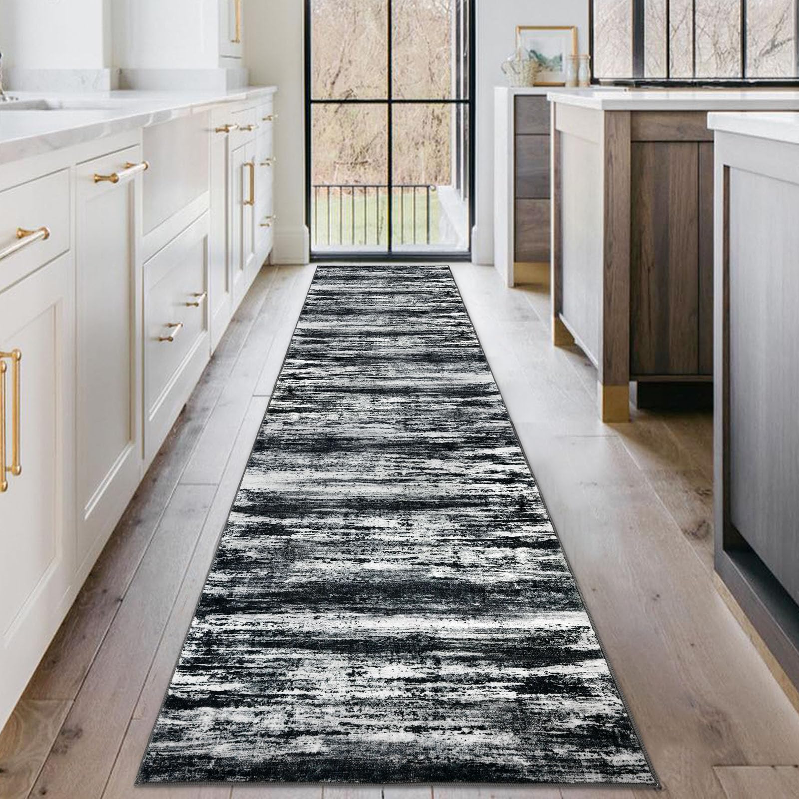Amazon.com: KOZYFLY Modern Abstract Kitchen Runner Rug, 2x12 Washable ...