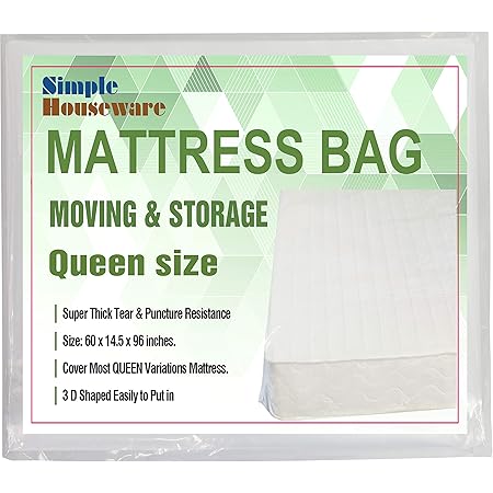 Amazon.com: Mattress Bag for Moving & Long-Term Storage - Queen Size ...