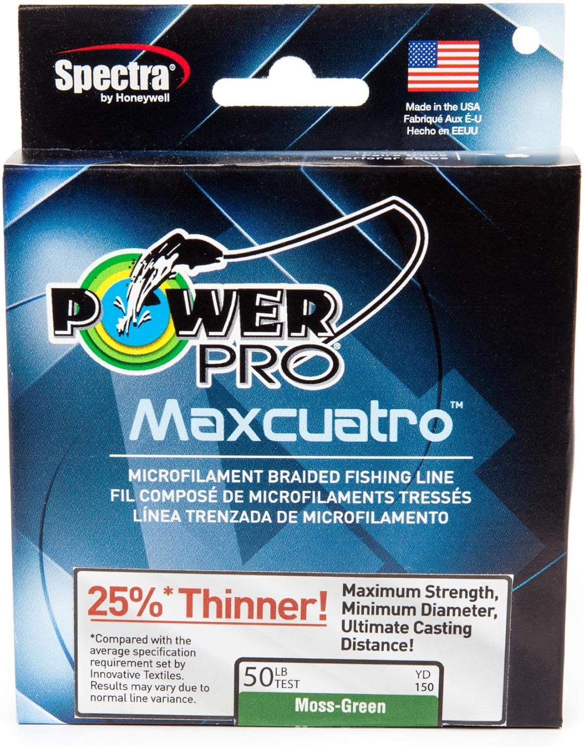 Amazon.com : PowerPro 33400301500E MaxCuatro Spectra HT Braided Fishing ...