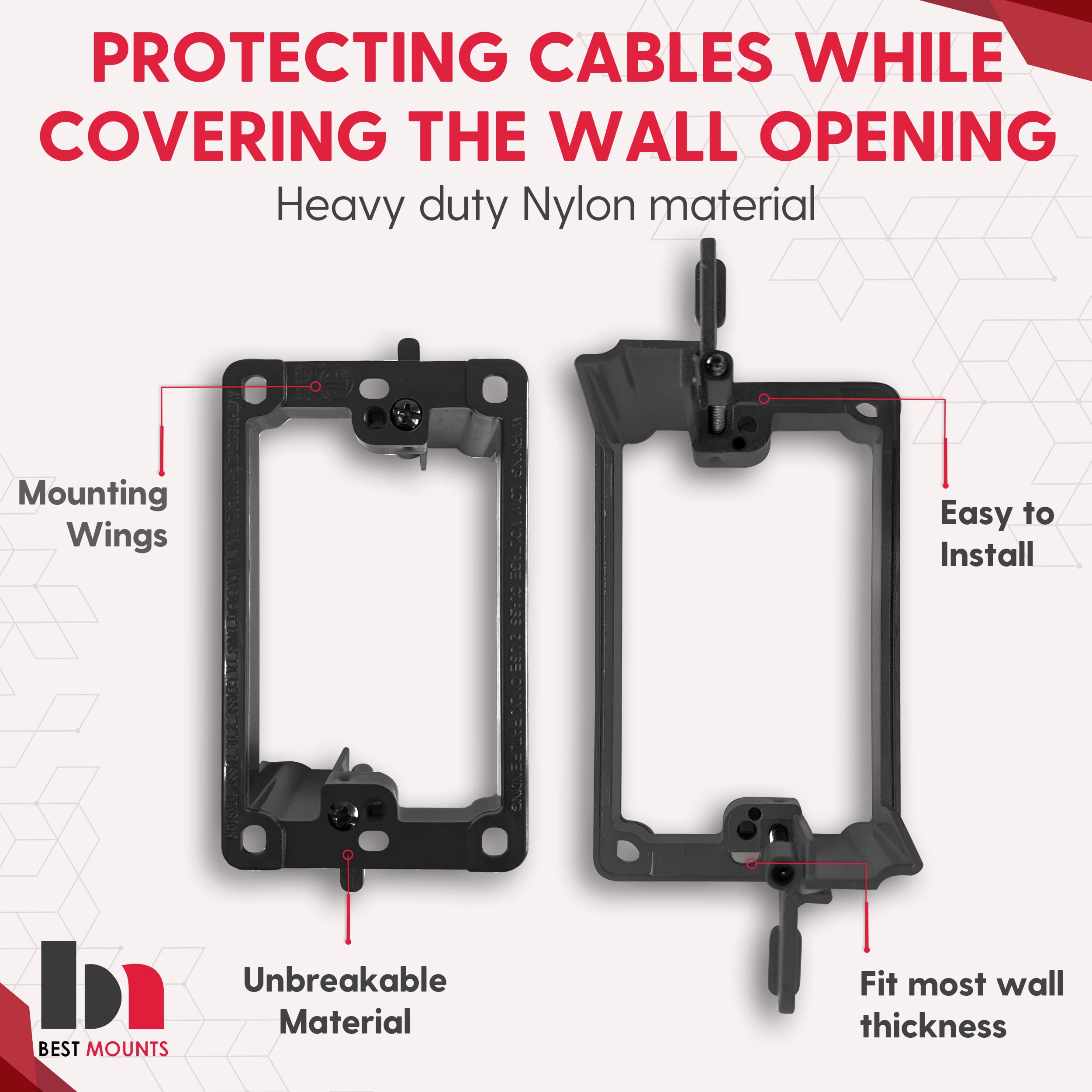 Snapklik.com : BestMounts - 10 Pack Low Voltage Mounting Brackets 1 ...