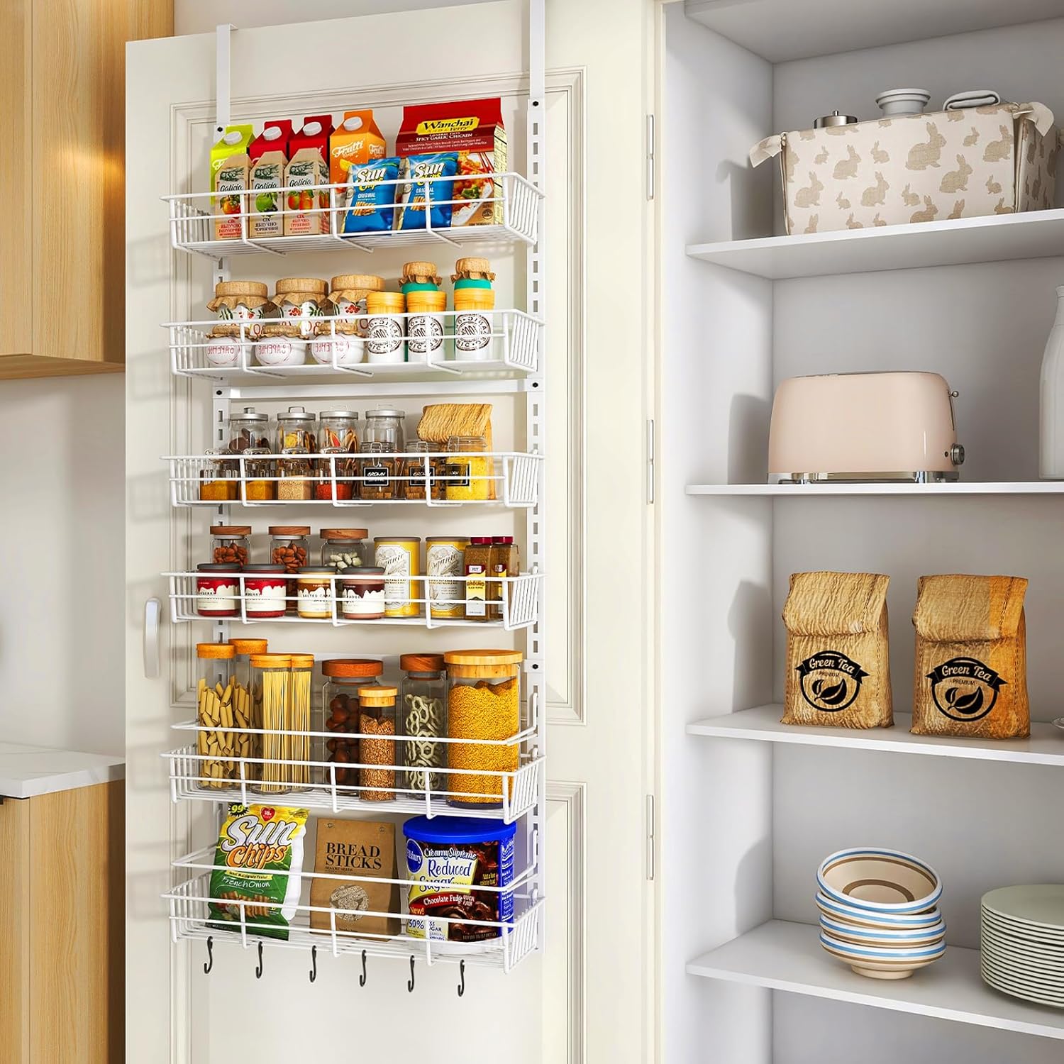 Amazon.com: Mefirt Over The Door Pantry Organizer, Wall Mount Spice ...