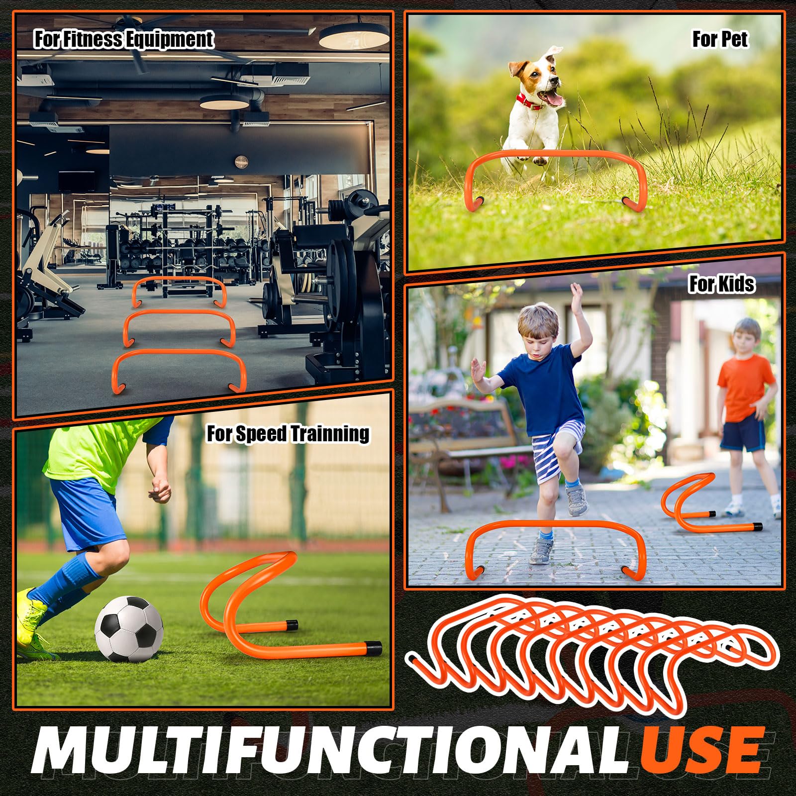Snapklik.com : 10 Pcs 6 Speed Agility Training Hurdles Detachable ...
