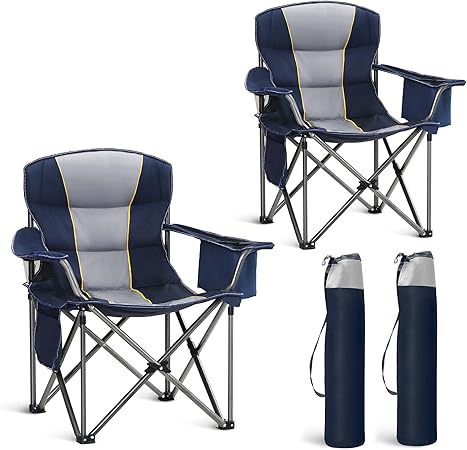 HIGH POINT SPORTS Oversized Portable Camping Folding Chair, Heavy Duty ...