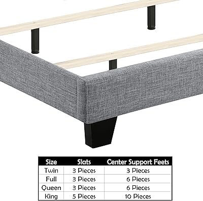 Amazon.com: Rosevera Torrey Wingback Bed/Tufted Headboard Adjustable ...