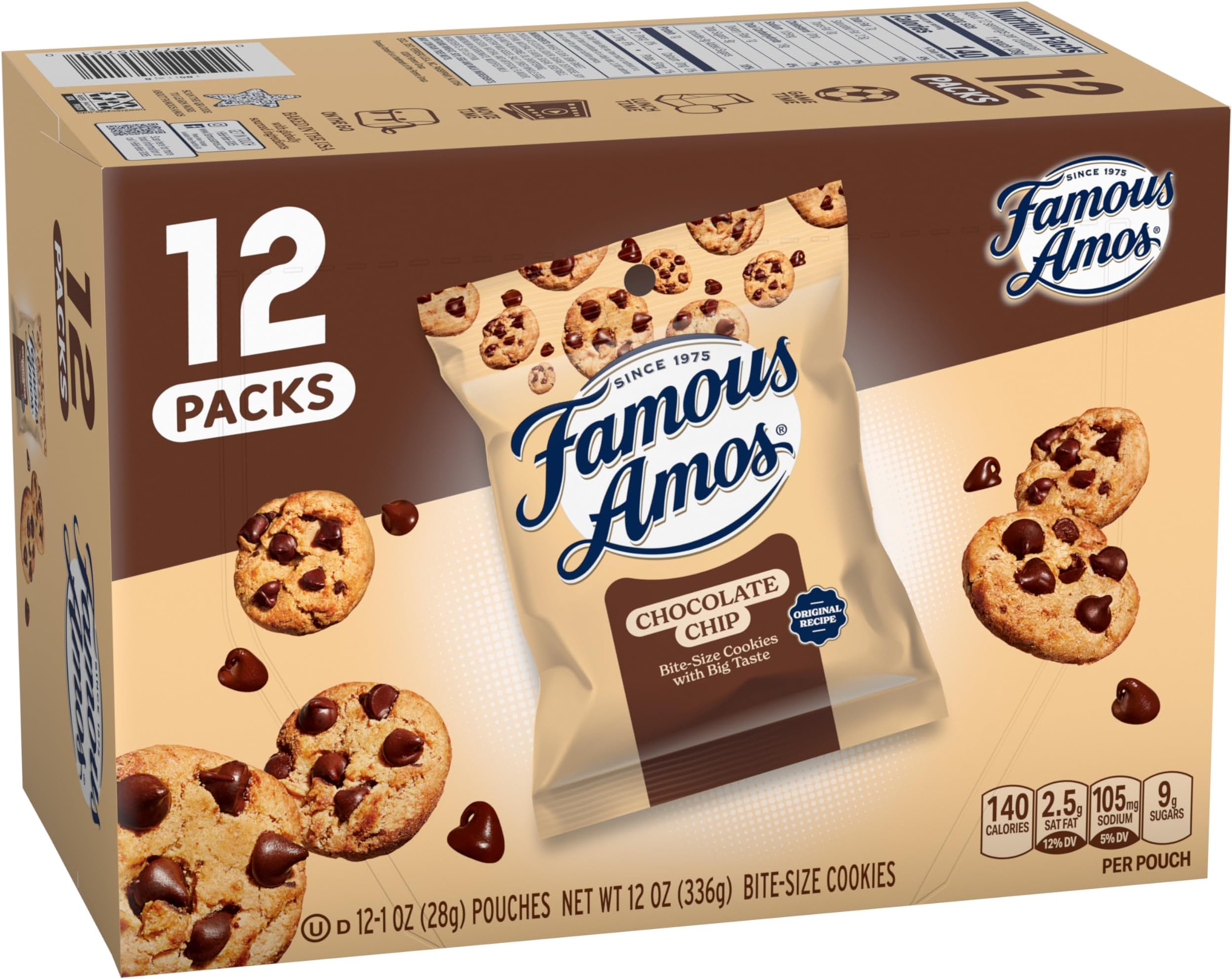 Amazon.com: Famous Amos Classic Chocolate Chip Cookies, 1 Ounce Bag ...