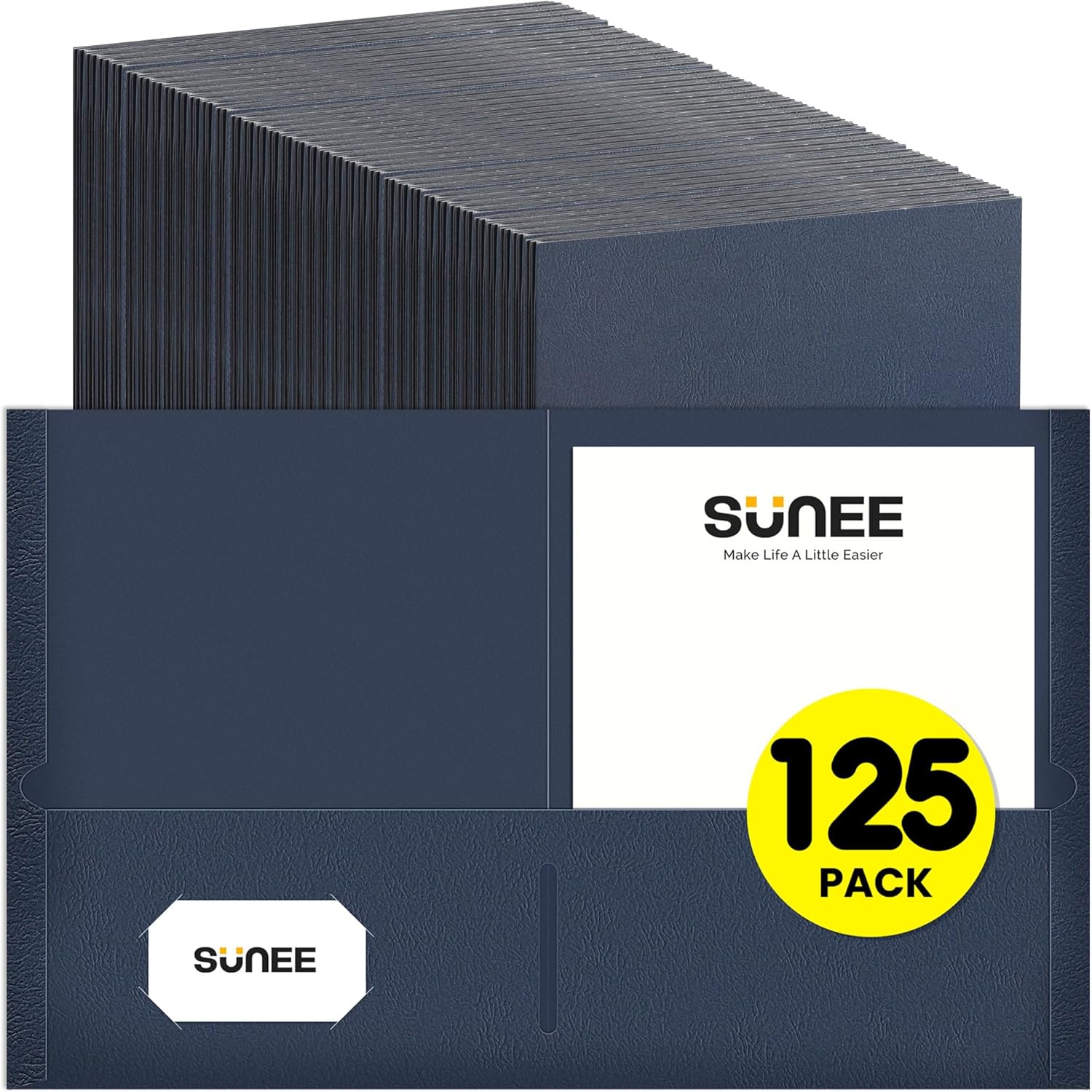 Amazon.com : SUNEE Folders with Pockets(125 Pack, Dark Blue), 2 Pocket Folders Fit Letter Size ...