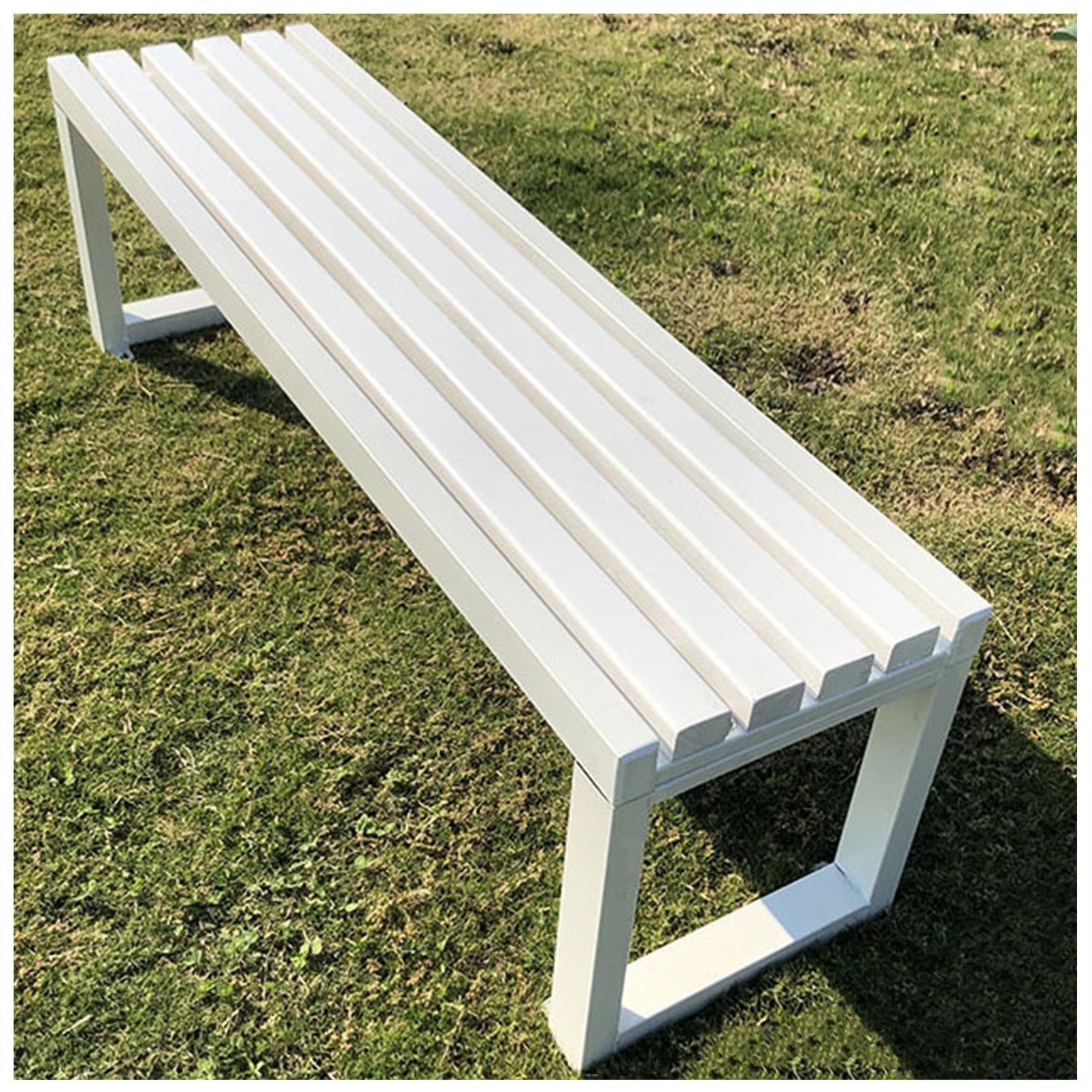 Backless Benches Outdoor Park Lnder Steel Frame Garden Bench Outdoor