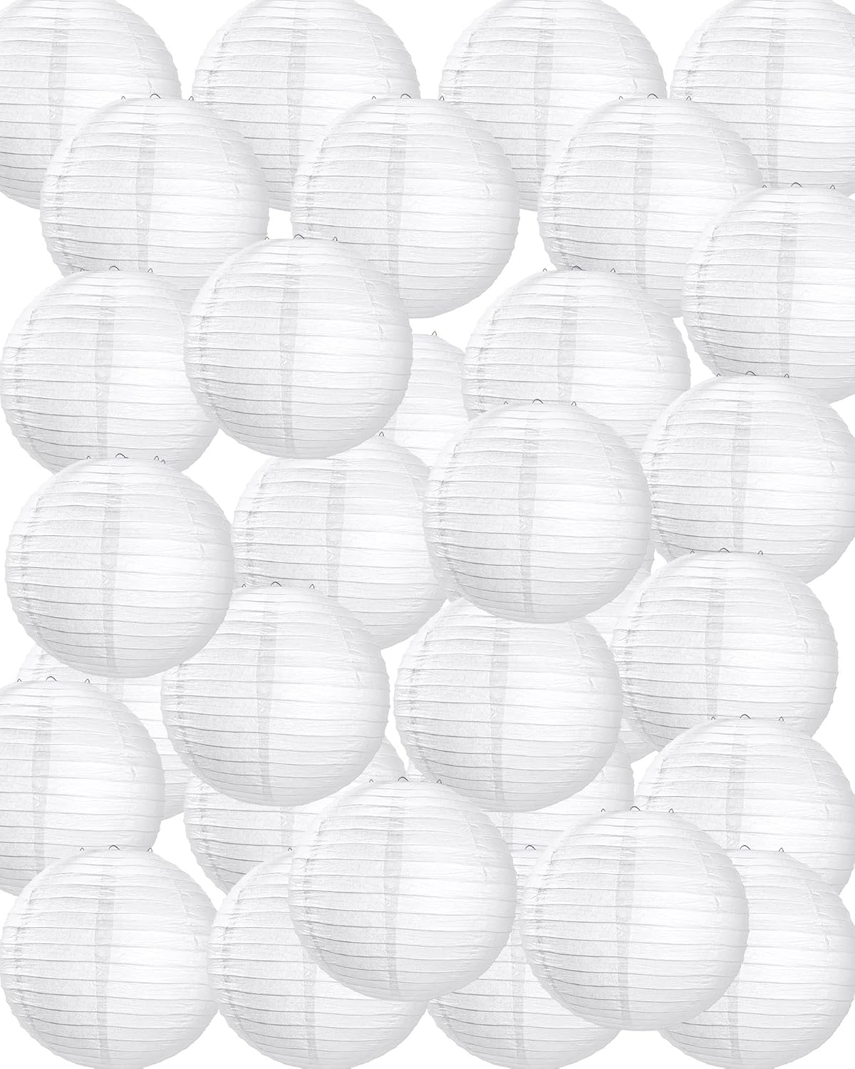 Treela 30 Pack White Chinese Japanese Paper Lanterns Decorative Hanging ...