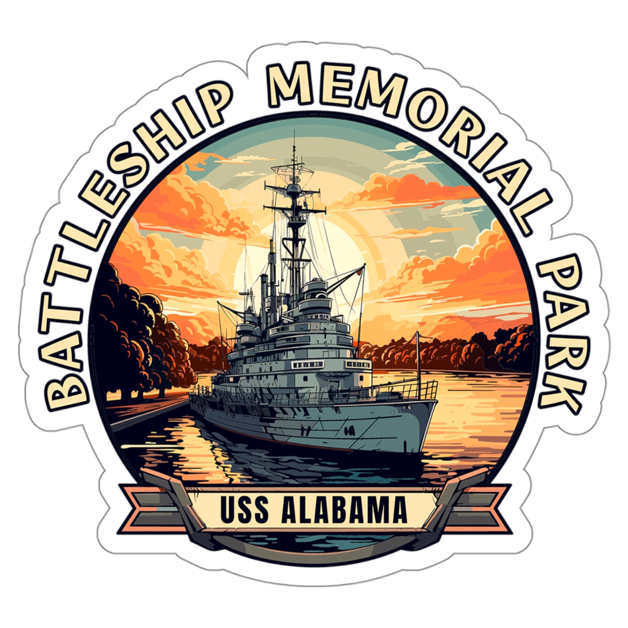 Amazon.com: No Thorns Media USS Alabama Battleship Memorial Park ...