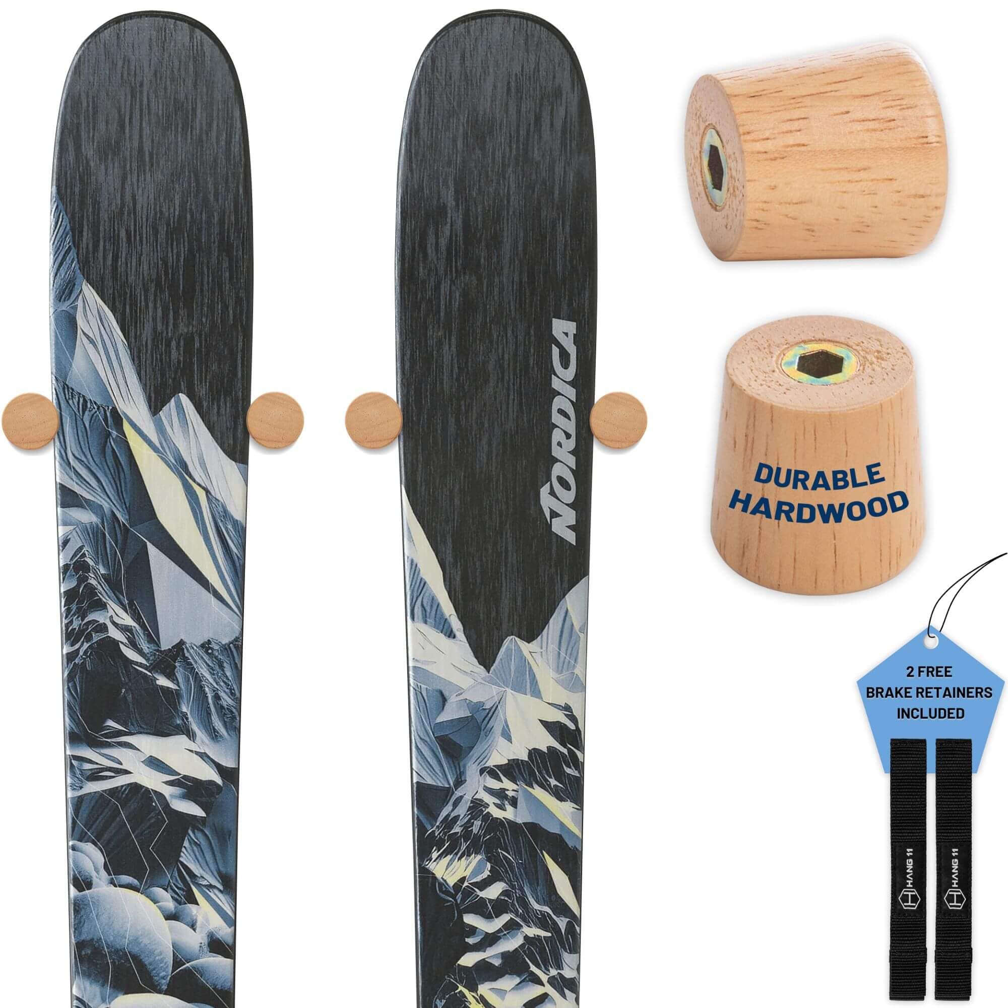 Amazon.com: Hang 11' Ski Wall Mount - Hardwood Ski Hangers for Wall ...