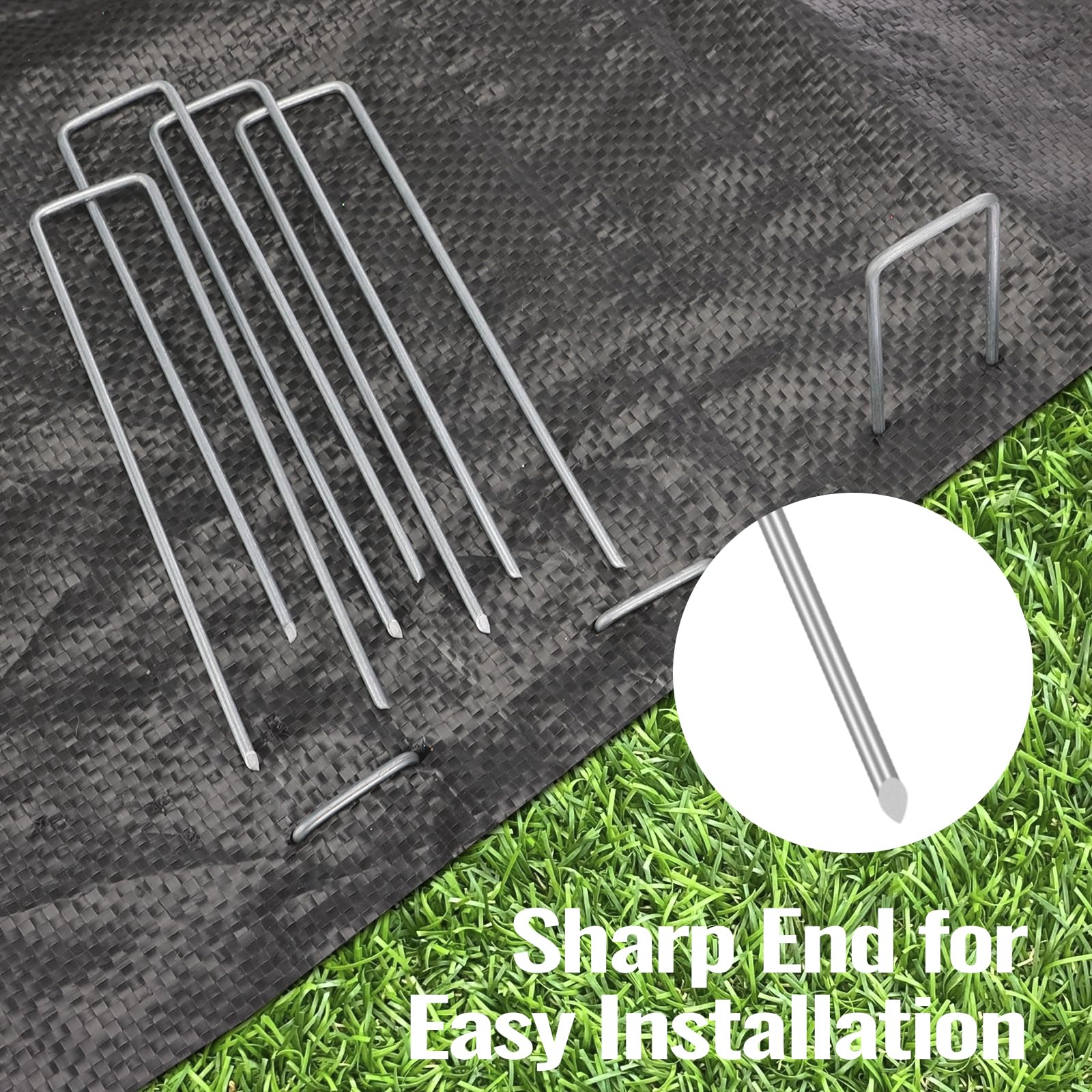Snapklik.com : 300 Pack Landscape Staples 6 Inches, 11 Gauge Galvanized ...