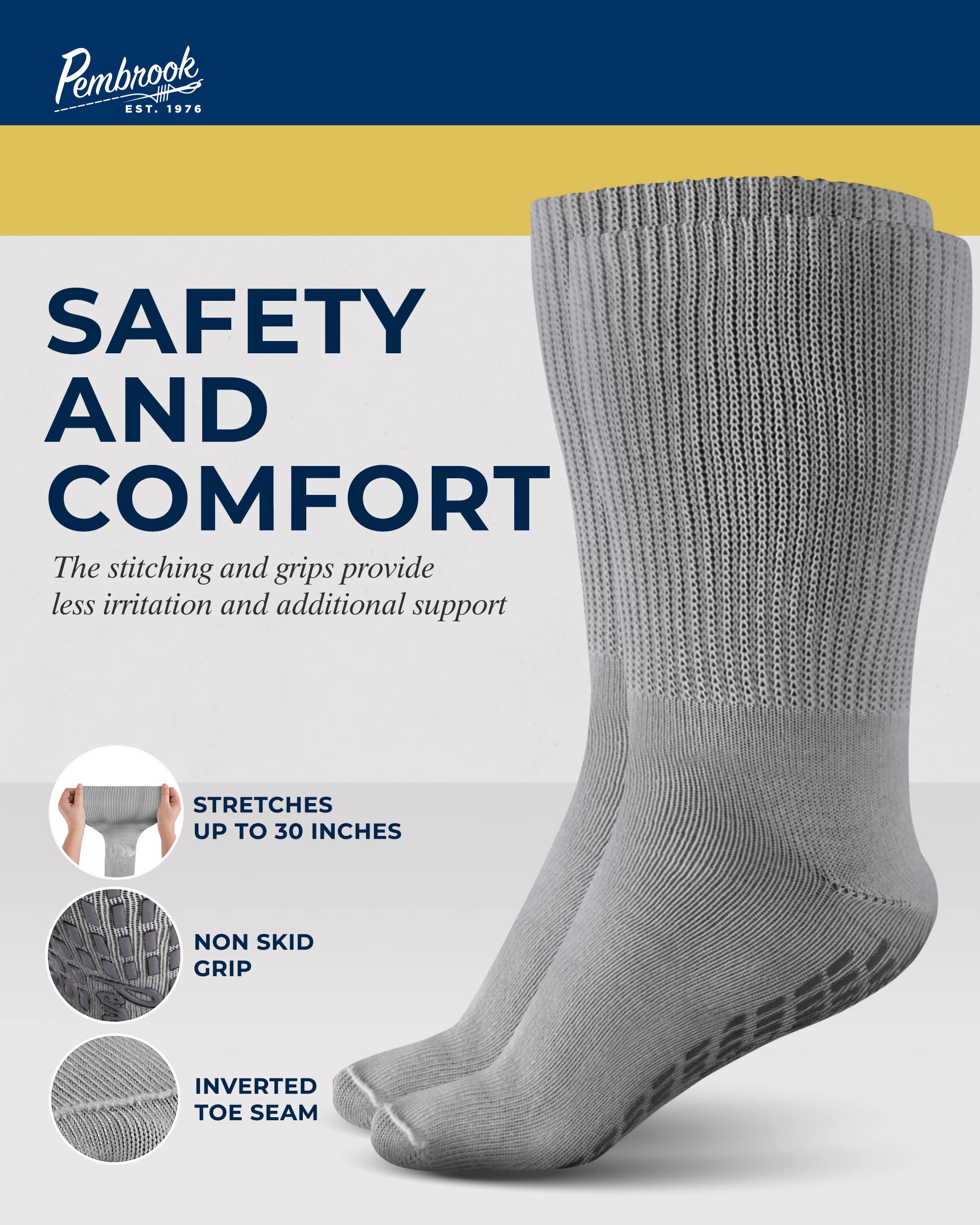 Snapklik.com : Pembrook Extra Wide Socks For Swollen Feet