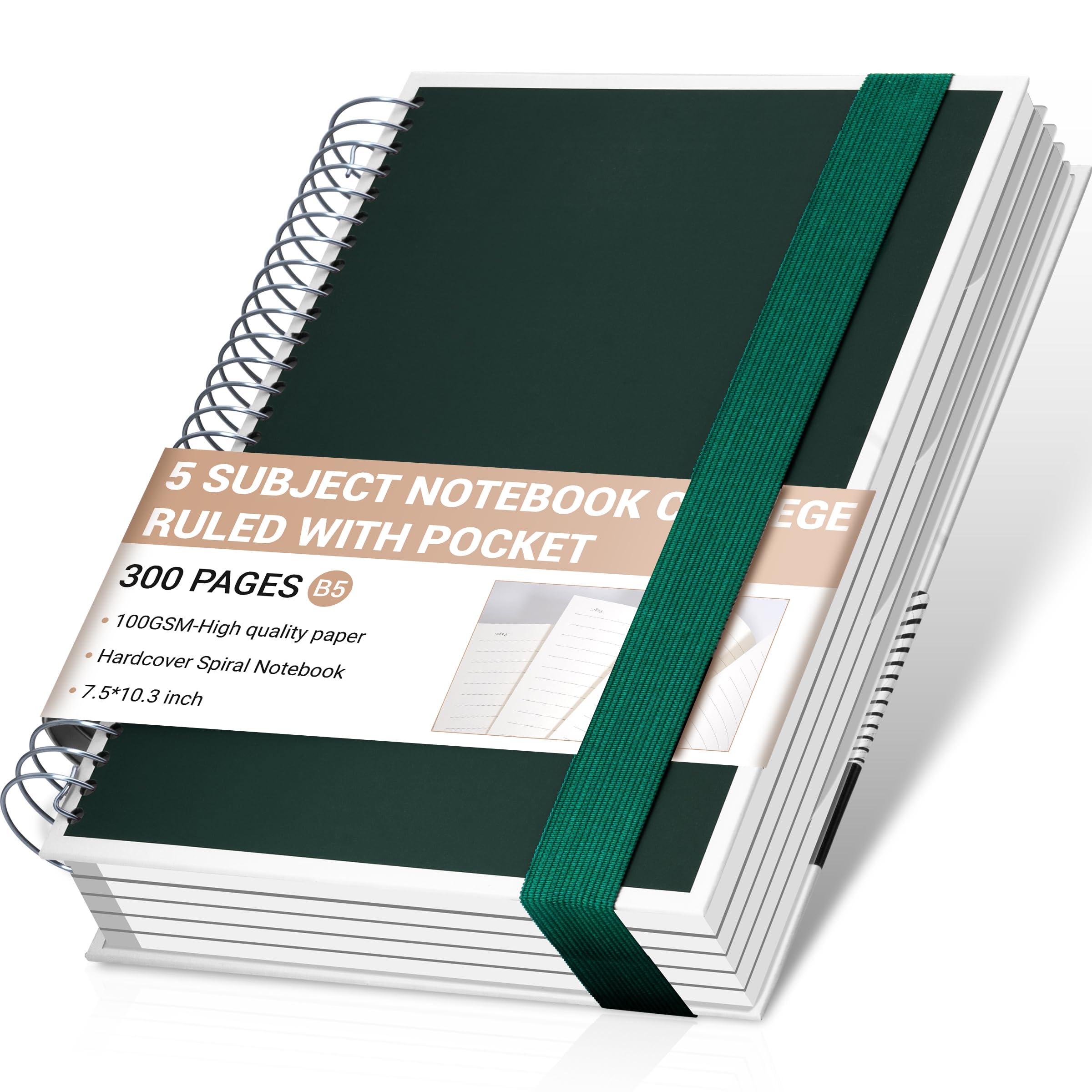 Amazon.com : Yoment B5 5 Subject Notebook with Removable Dividers ...