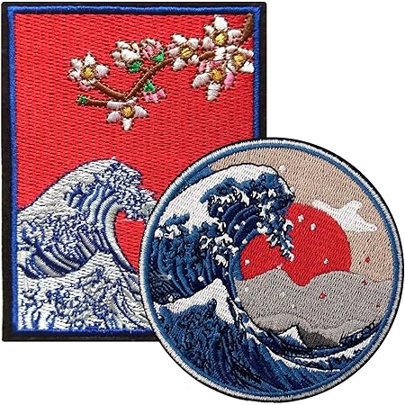 Great Wave Off Kanagawa Patch Embroidered Badge Iron On Sew On Emblem ...