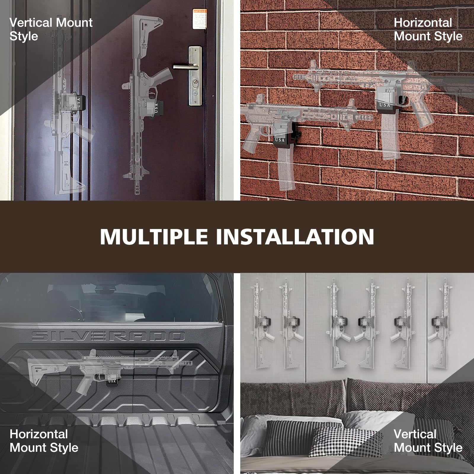 Snapklik.com : Upgraded 2 In 1 Gun Wall Mount For 223/5.56 Rifle And ...