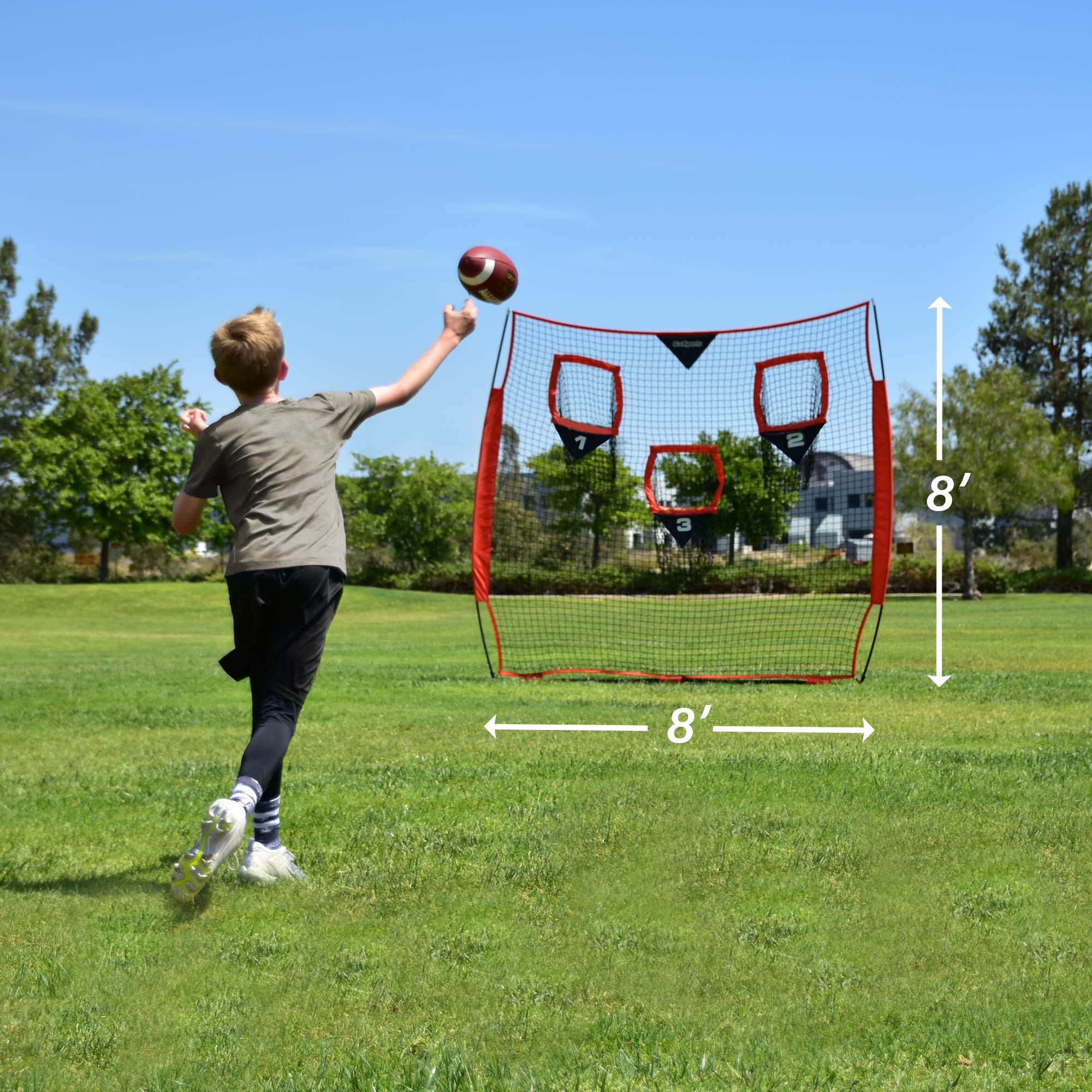 GoSports Football Trainer Throwing Net Choose Between 8' x 8' or 6' x 6 ...