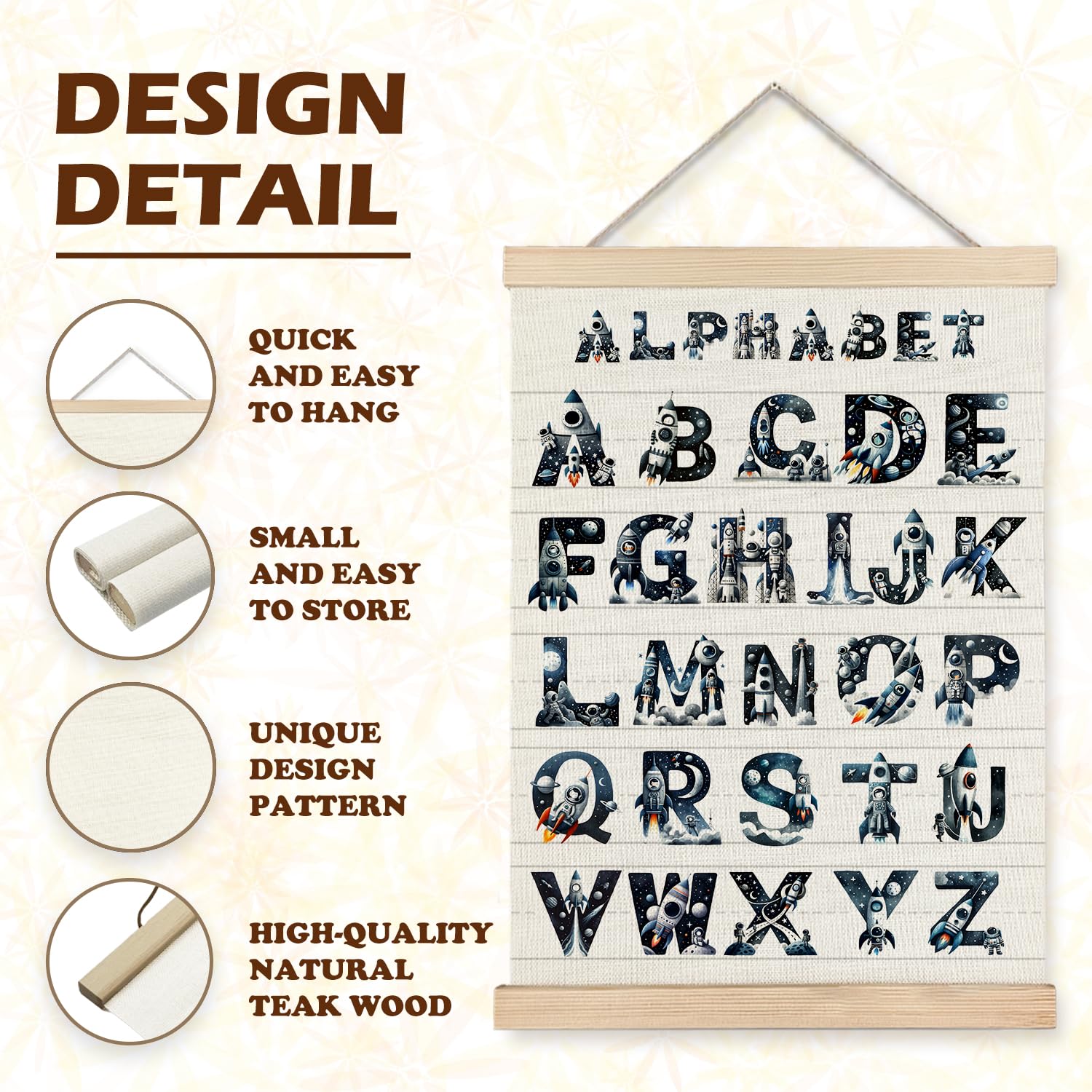 Snapklik.com : LUVADIAN Alphabet Educational Poster Hanger Frame