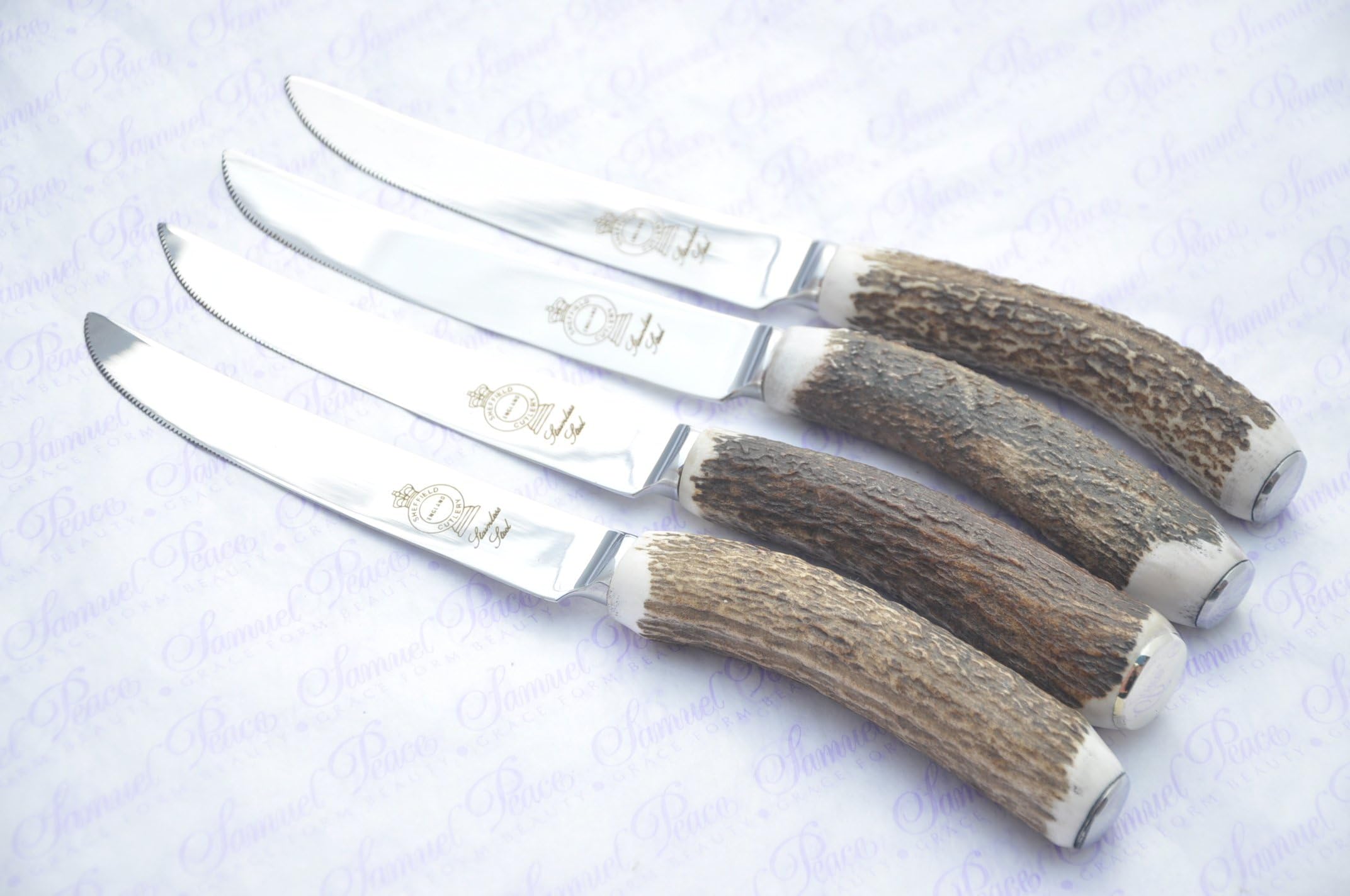 Amazon.com: Six Boxed Genuine Stag Horn/Antler Handle Steak Knife Made ...