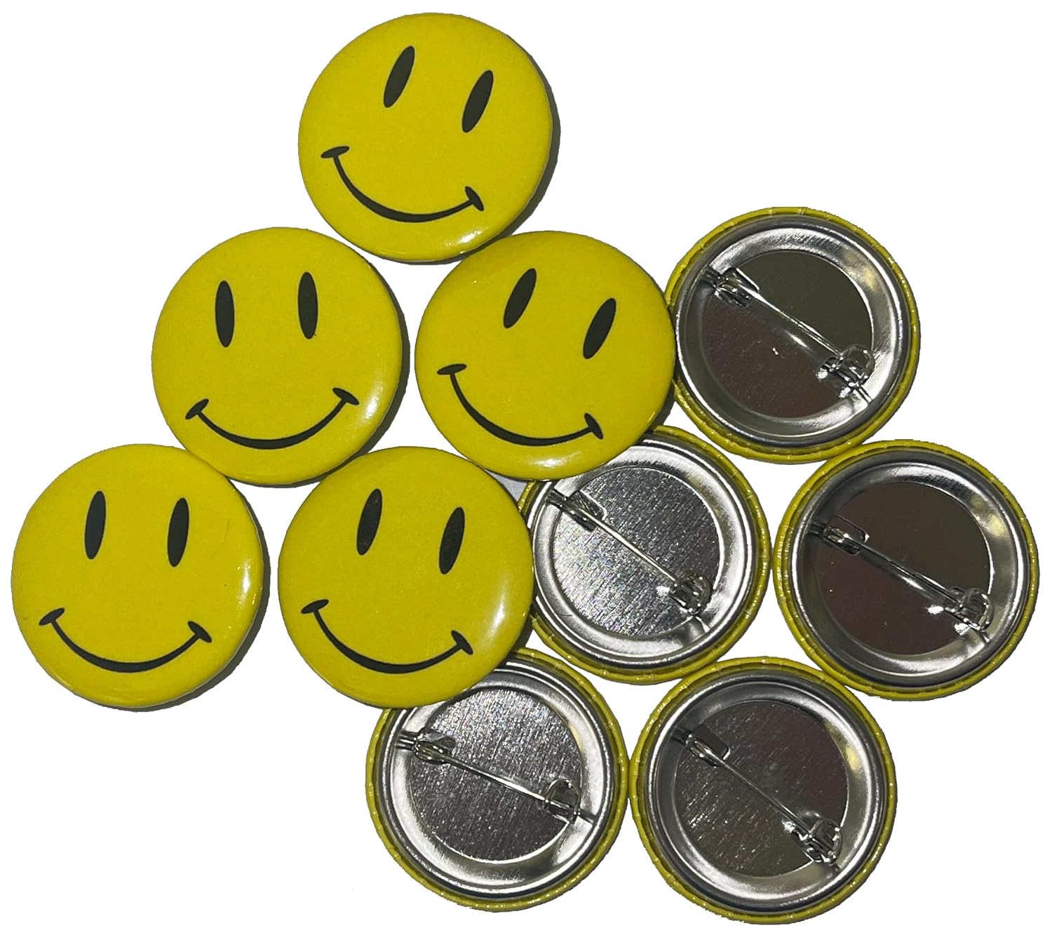 Smiley Face Button Pins - Pack of 10 : Amazon.in: Jewellery