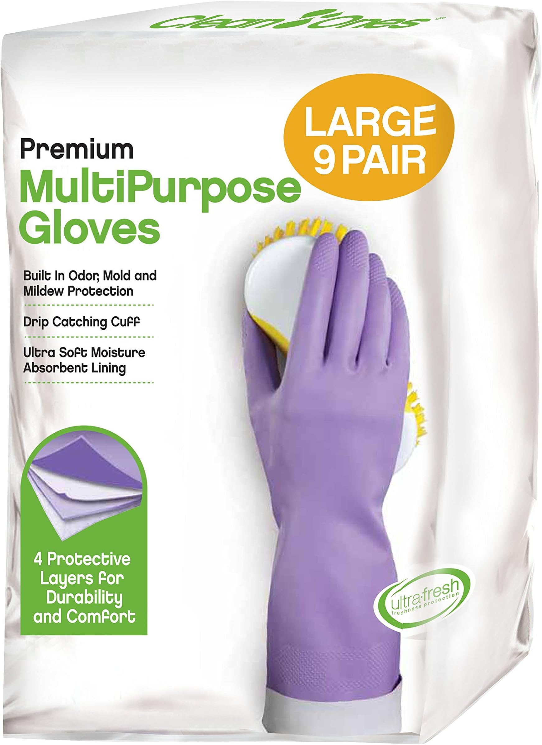 Amazon.com: Clean Ones Enhanced Protection Large - 9pr : Health & Household