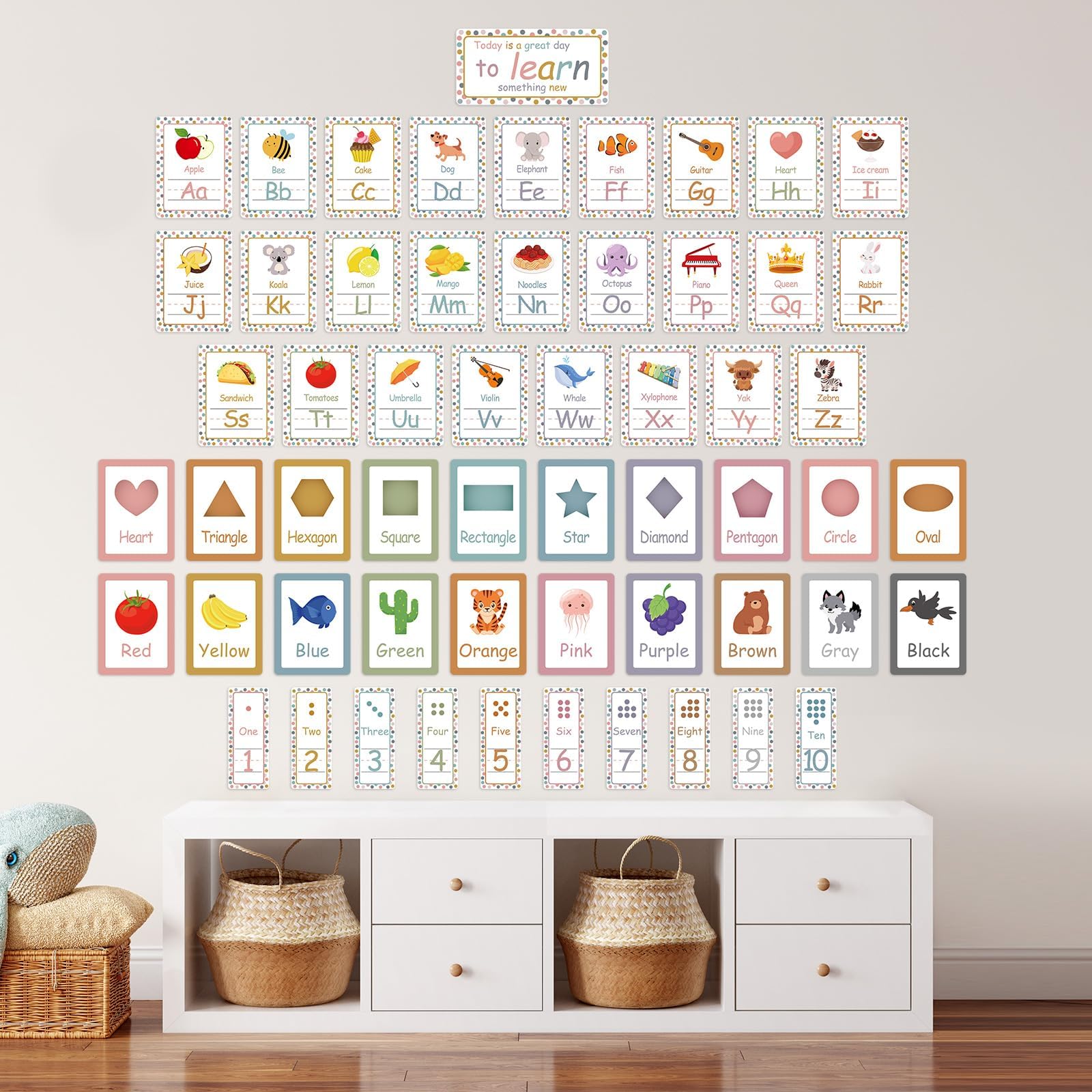 Boho Alphabet Number Bulletin Board Set Classroom Decor 48-Piece Boho ...