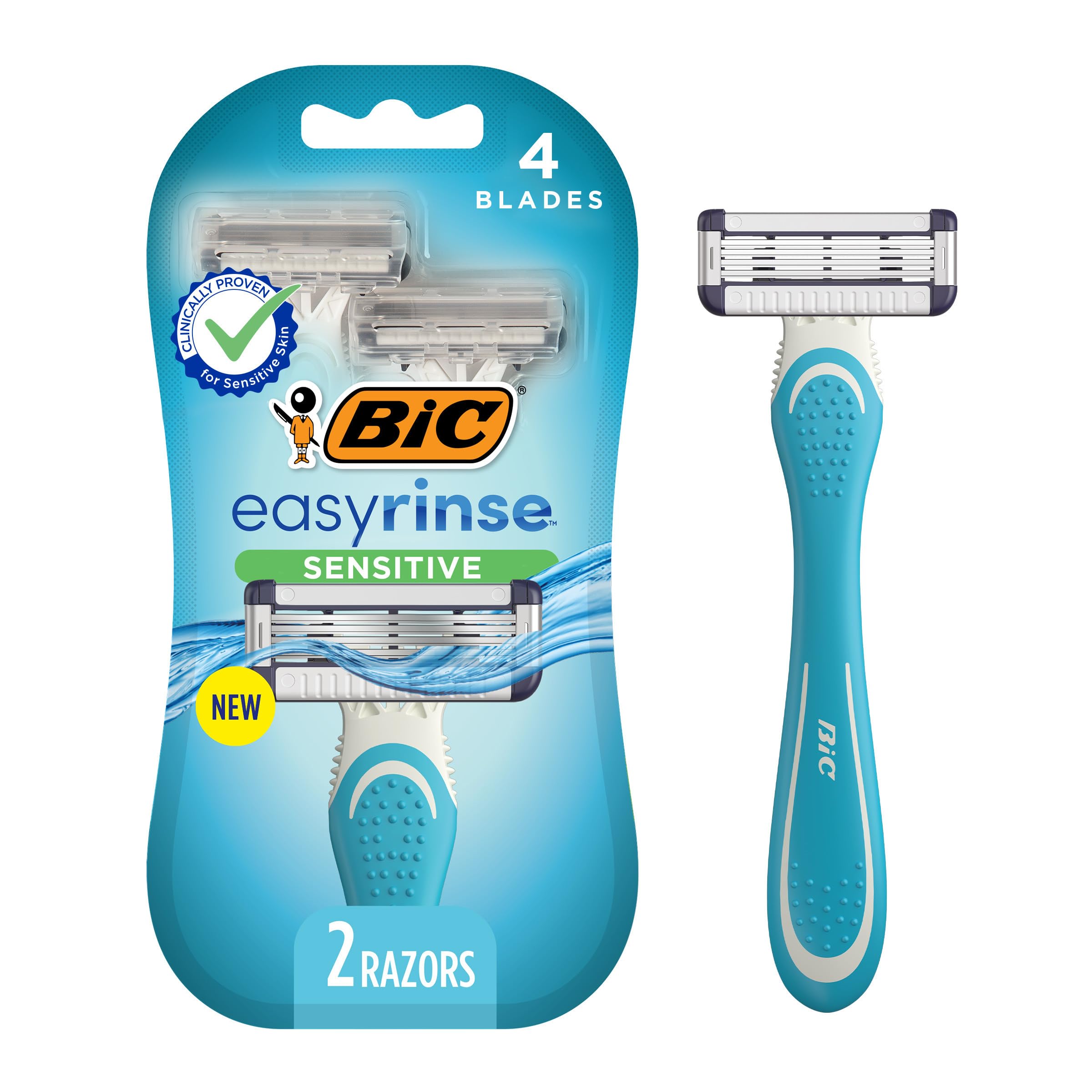 Amazon.com: BIC EasyRinse Sensitive Anti-Clogging Men's Disposable ...