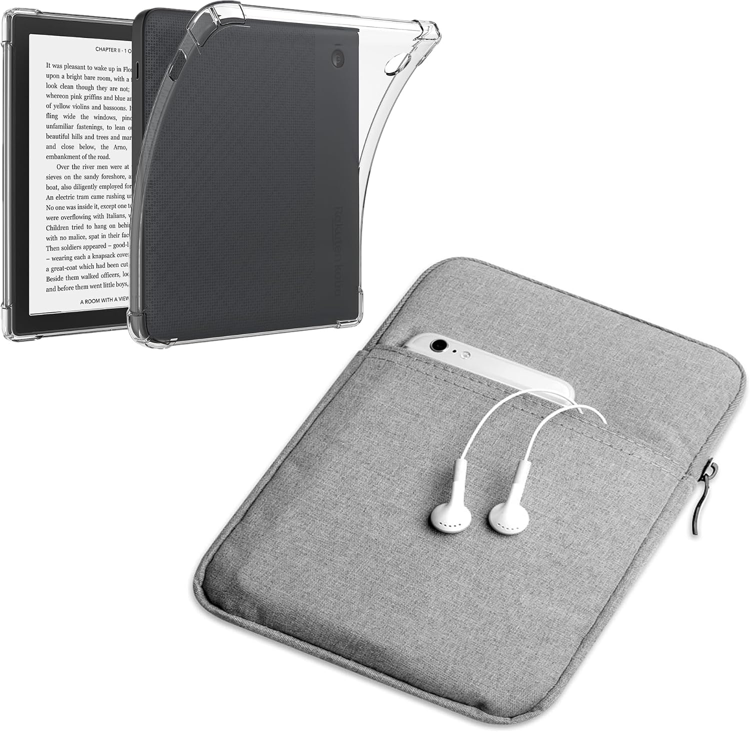 Amazon.com: enoxboo Clear Case and Cloth Bag for 7" Kobo Libra Colour ...