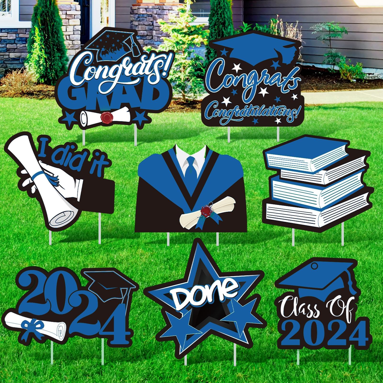 Amazon.com : 10 Pcs Graduation Yard Sign 2024, Waterproof Congrats Grad ...