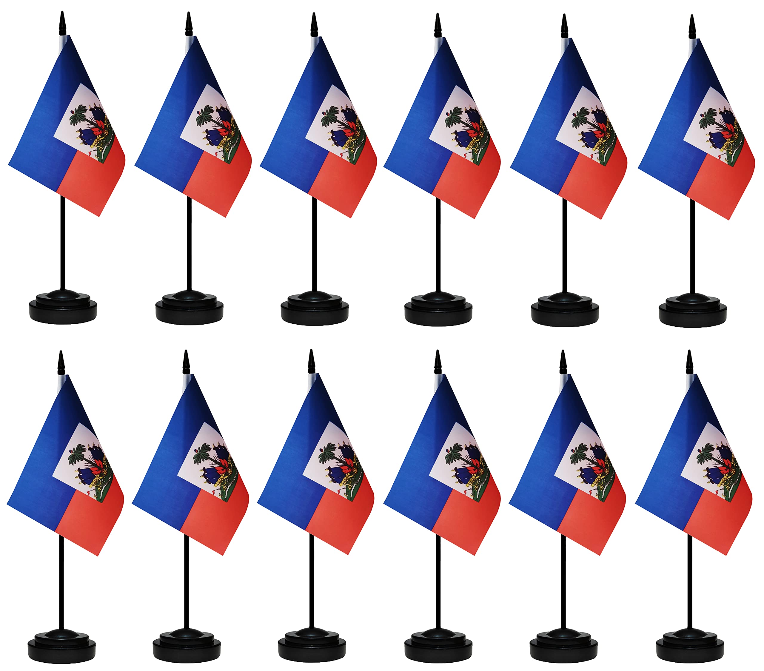 Amazon.com: Haiti Flags Haitian Desk Flags Set Small Mini Haiti Flags ...