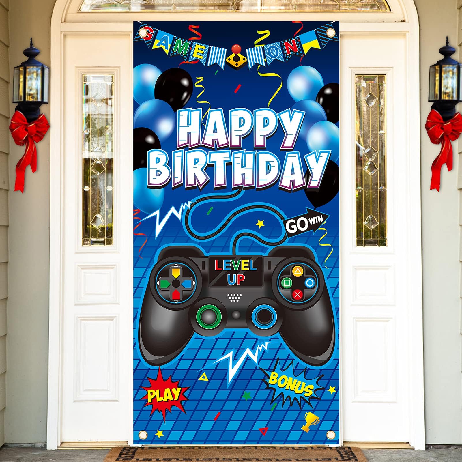 Amazon.com: Large Video Game Happy Birthday Banner, Gaming Birthday ...