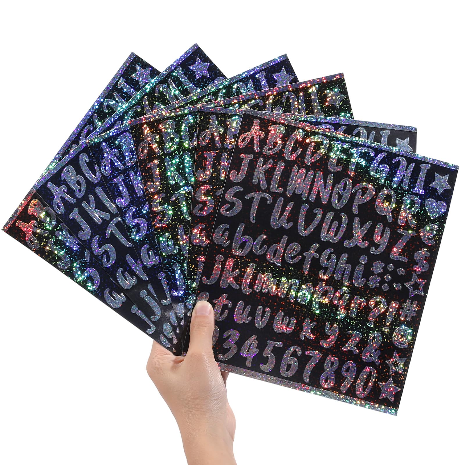 Amazon.com: EORTA 6 Sheets Reflective Alphabet Number Stickers Mini ...