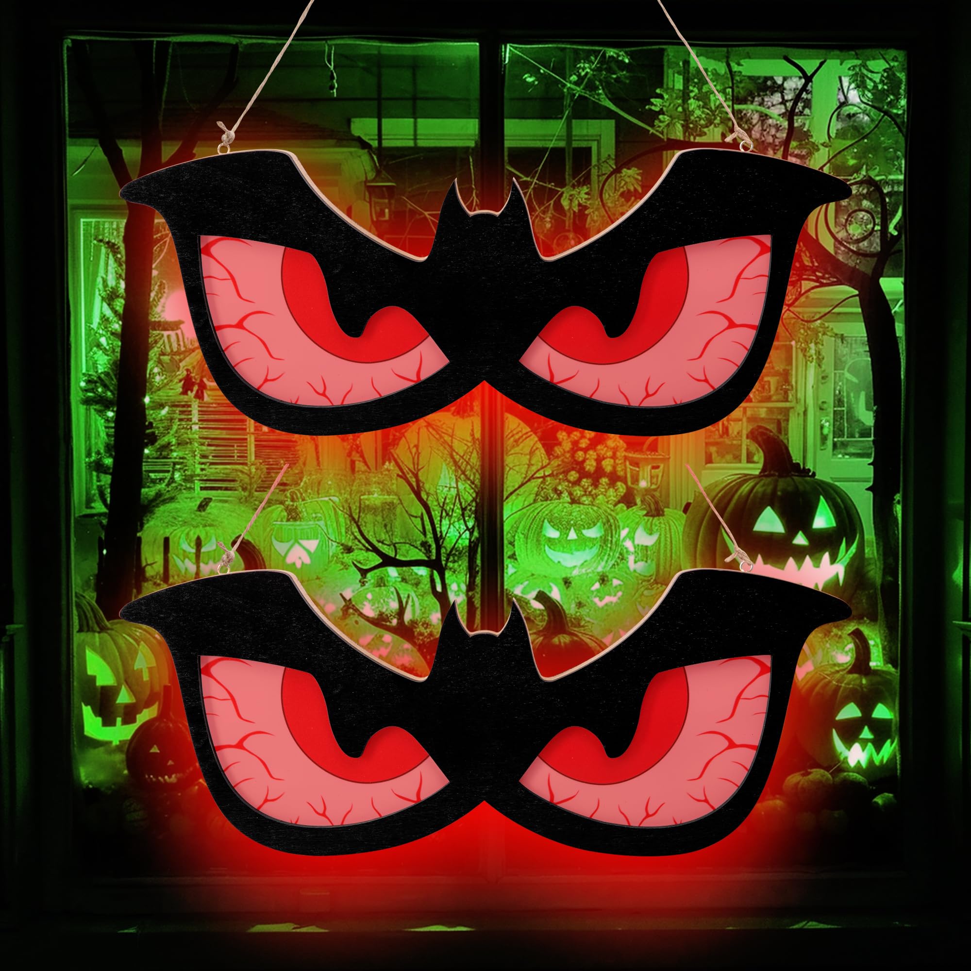 Amazon.com: 2 Pcs 13.8" Large Halloween Glowing Spooky Eyes Lights- 20 ...