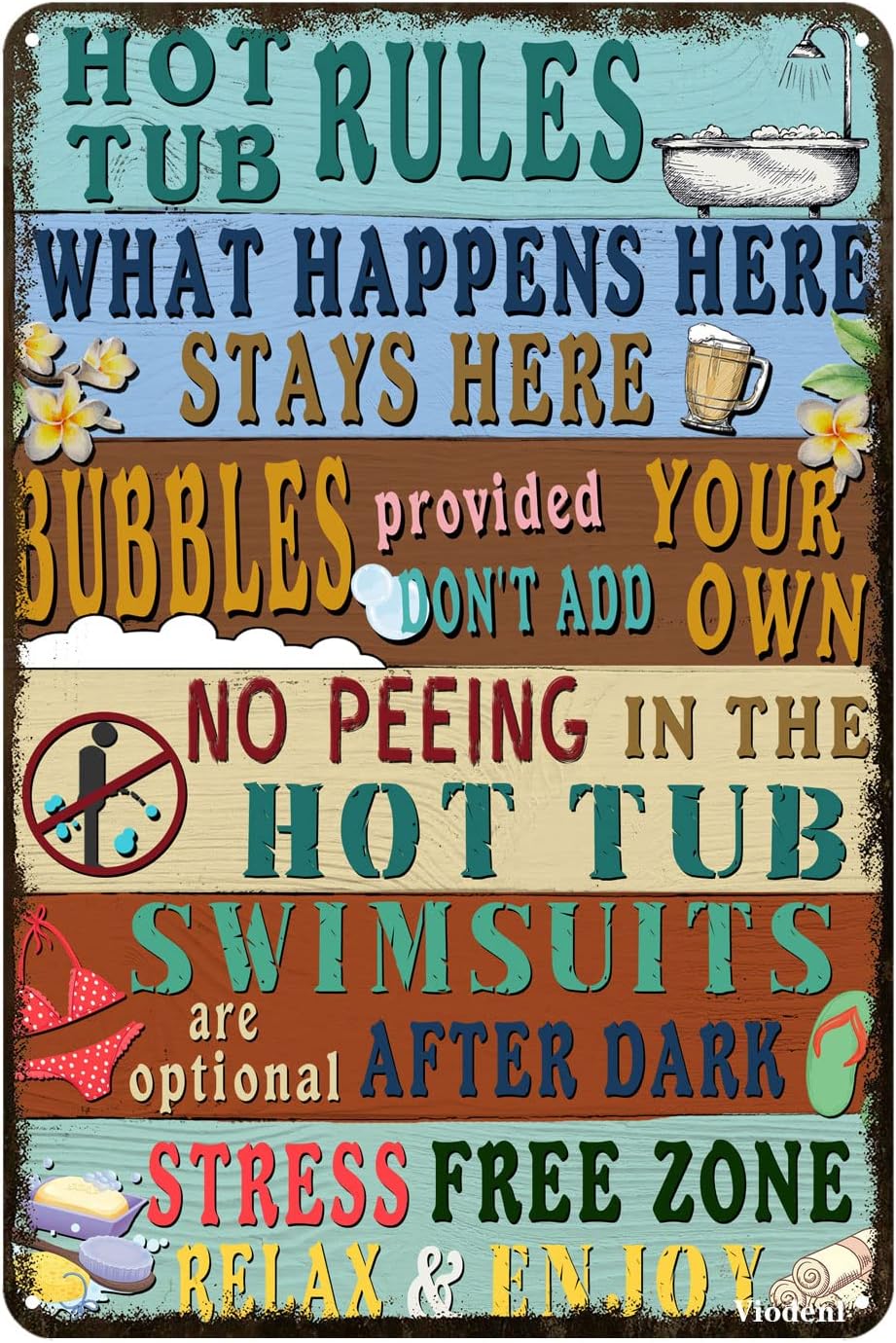 Amazon.com: IT'S A SKIN Hot Tub Spa Metal Sign Decoration for Your Spa ...