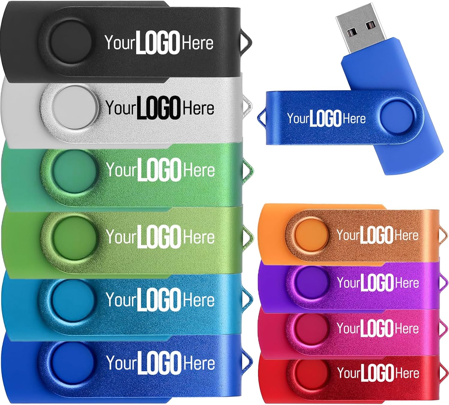 Amazon.com: Custom USB Flash Drive 1GB 25 Pack, Customize USB Drives ...