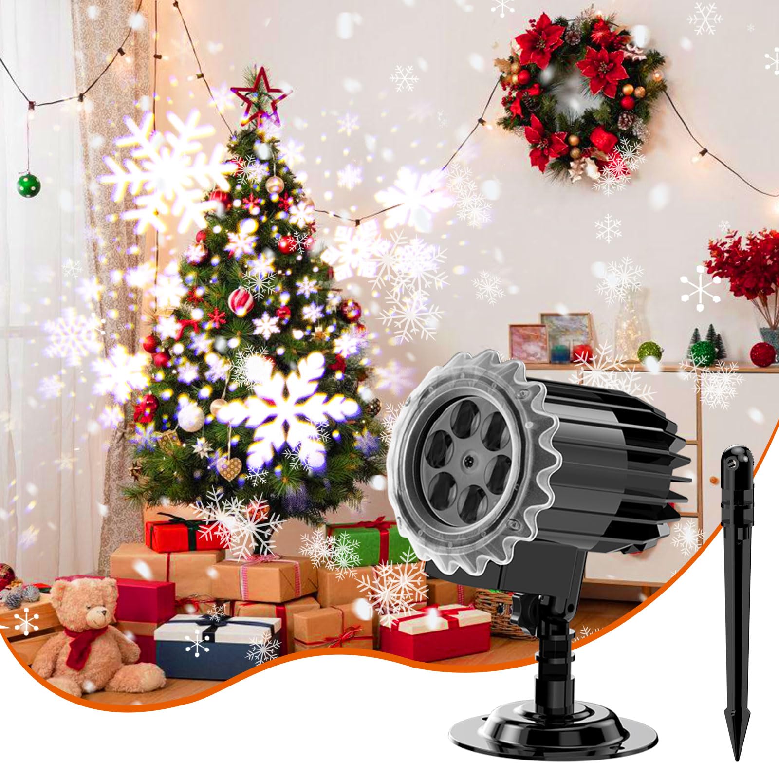 Christmas Snowflake Projector Lights Indoor Outdoor, 2024 High Bright ...