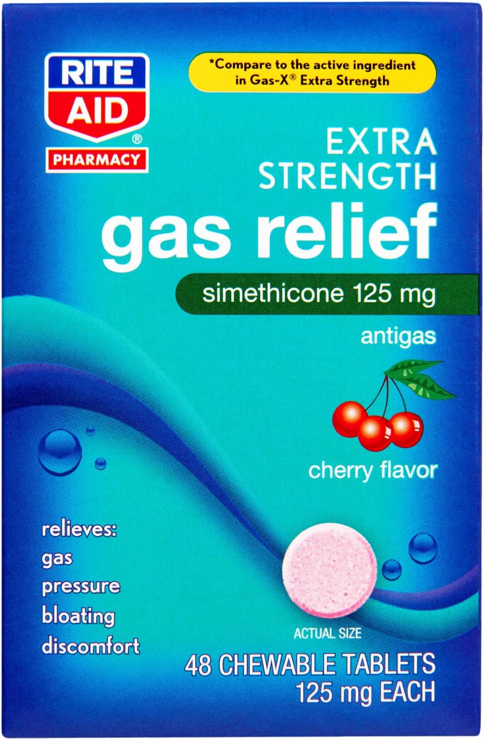 Amazon.com: Rite Aid Gas Relief Extra Strength Chewable Tablets - 48 ...